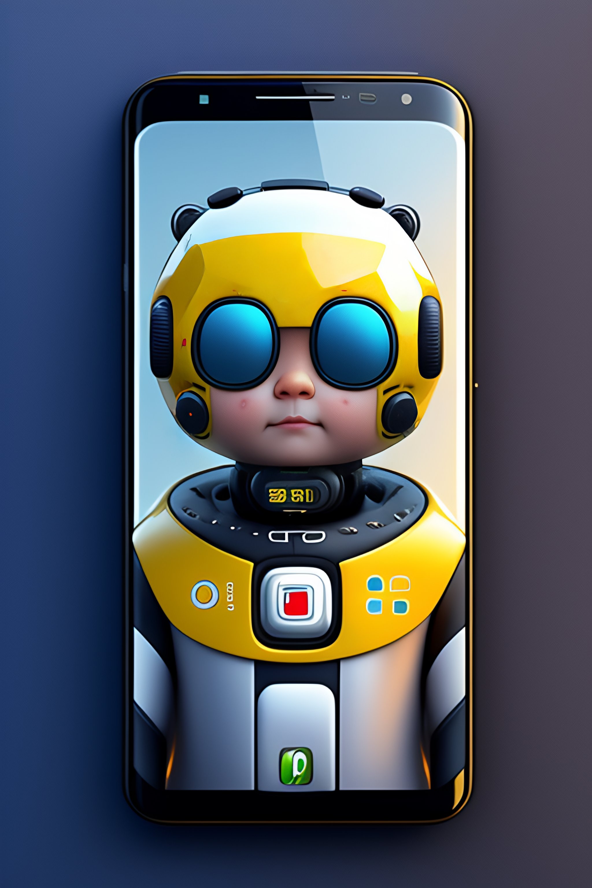 Lexica - A humanoid smartphone using the internet cartoon style