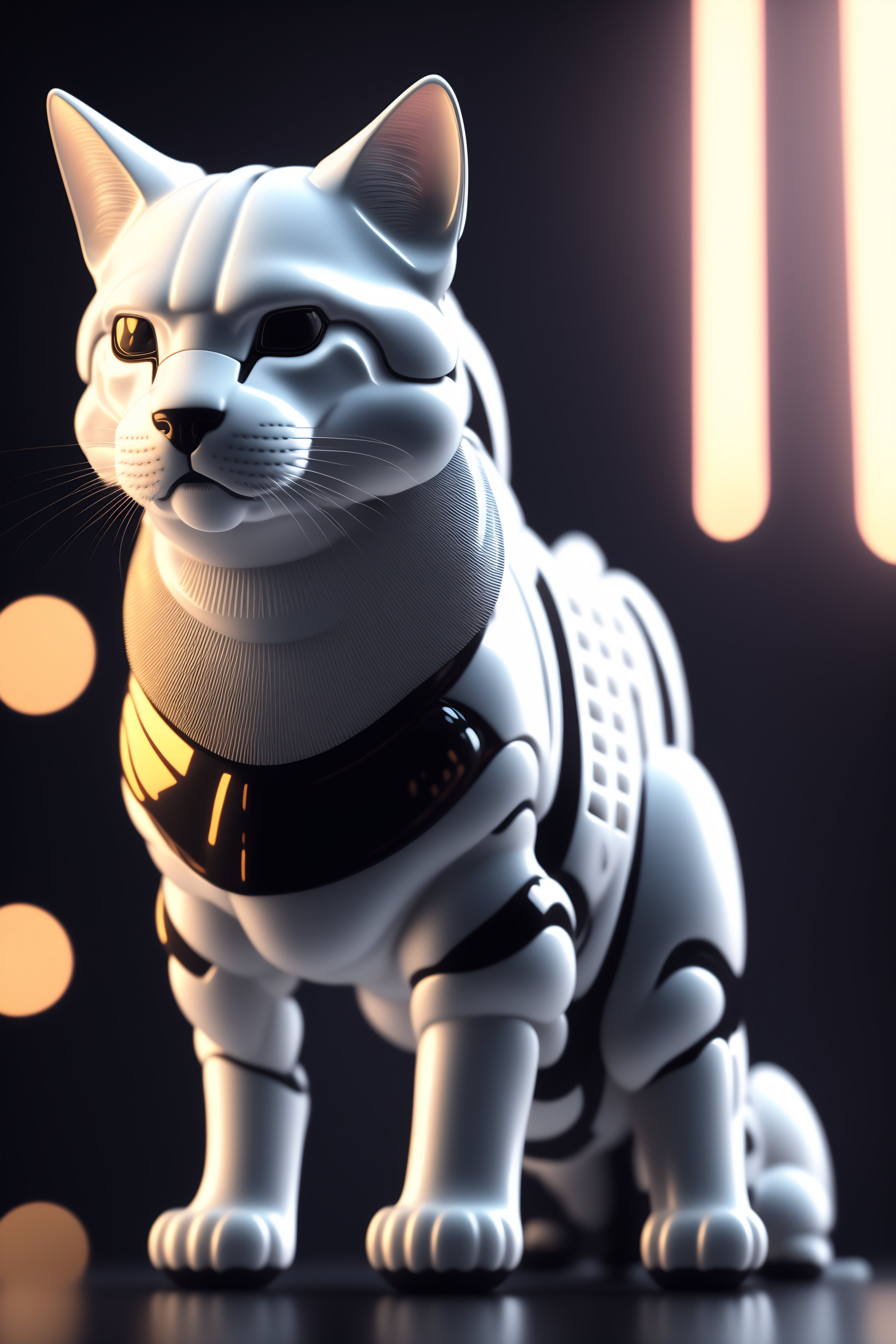 Lexica - Stormtrooper cat with Shiny black armor, in a star destroyer ...