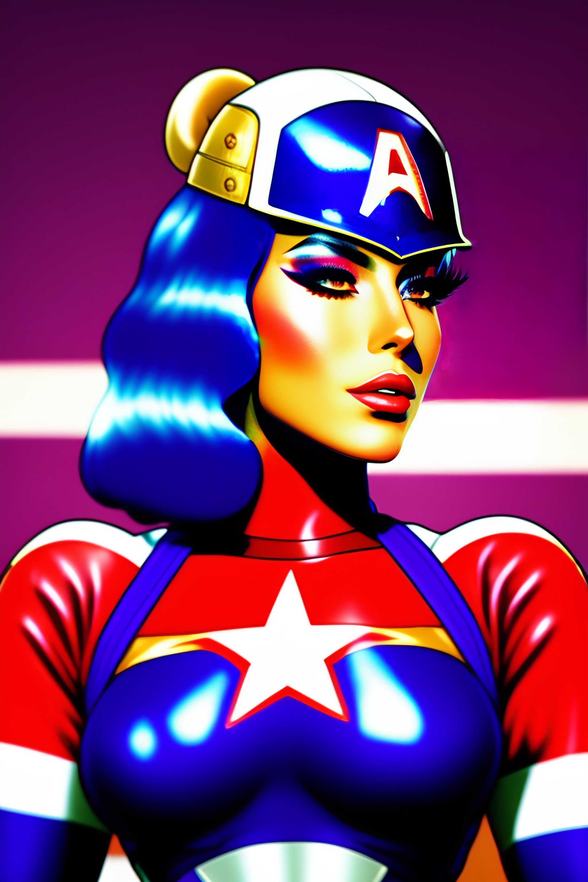 Lexica - Vintage 90's anime style, lady gaga as captain america blender ...