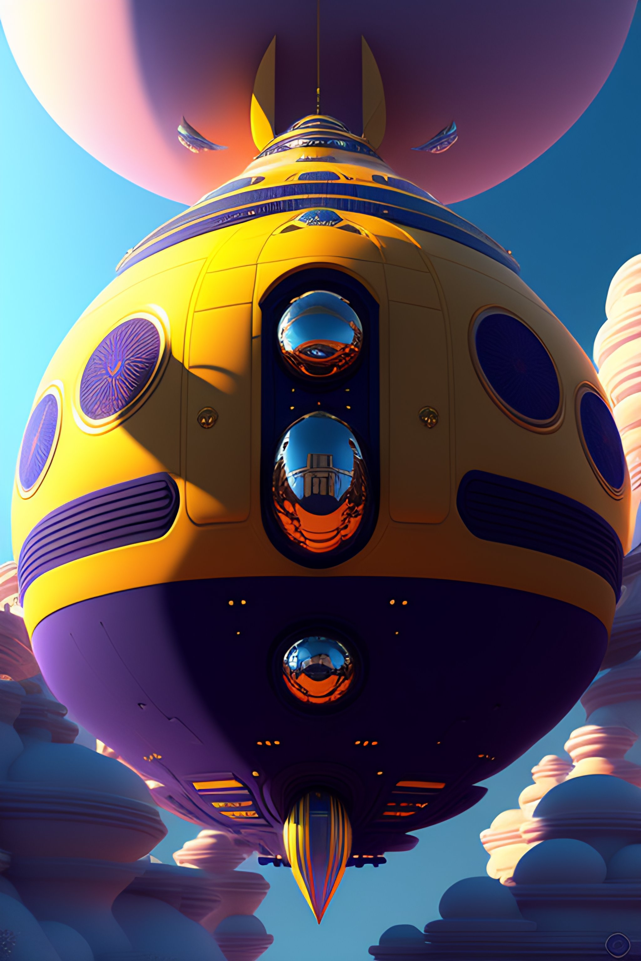 Lexica - Space ship, moody, fluffy, ::alejandro jodorowsky, studio ...