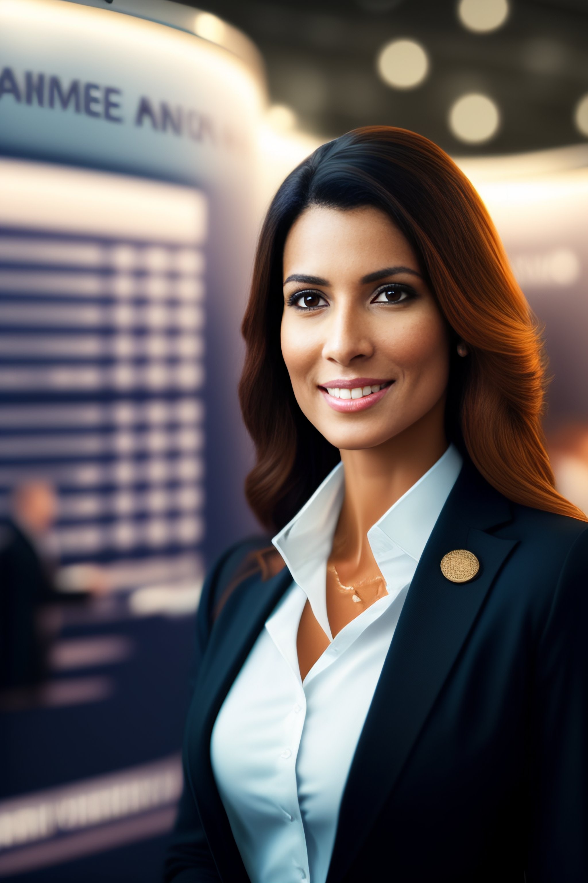 Lexica - Photo of business woman on a trade show