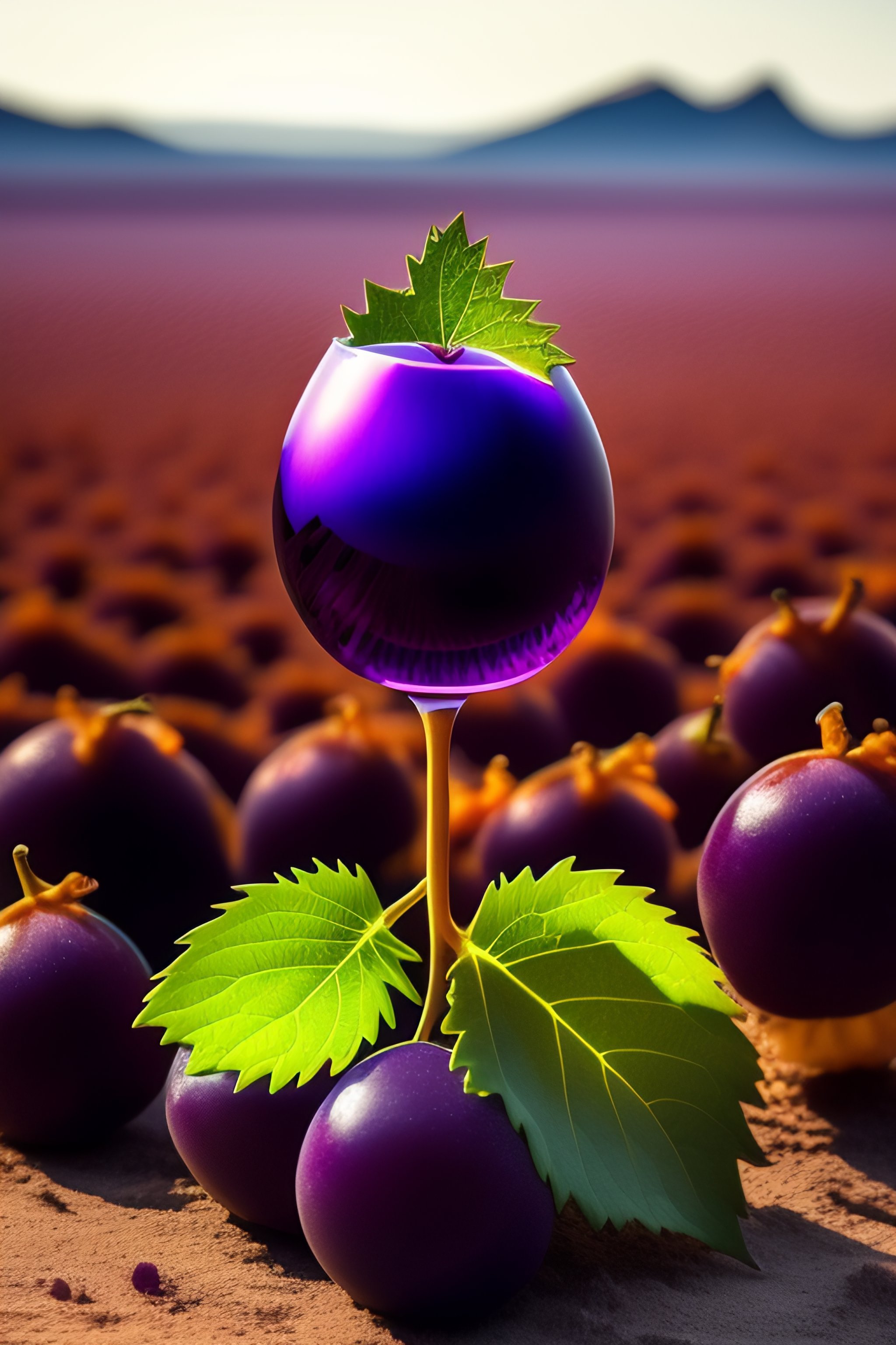 Lexica - Question mark on Earth with grape