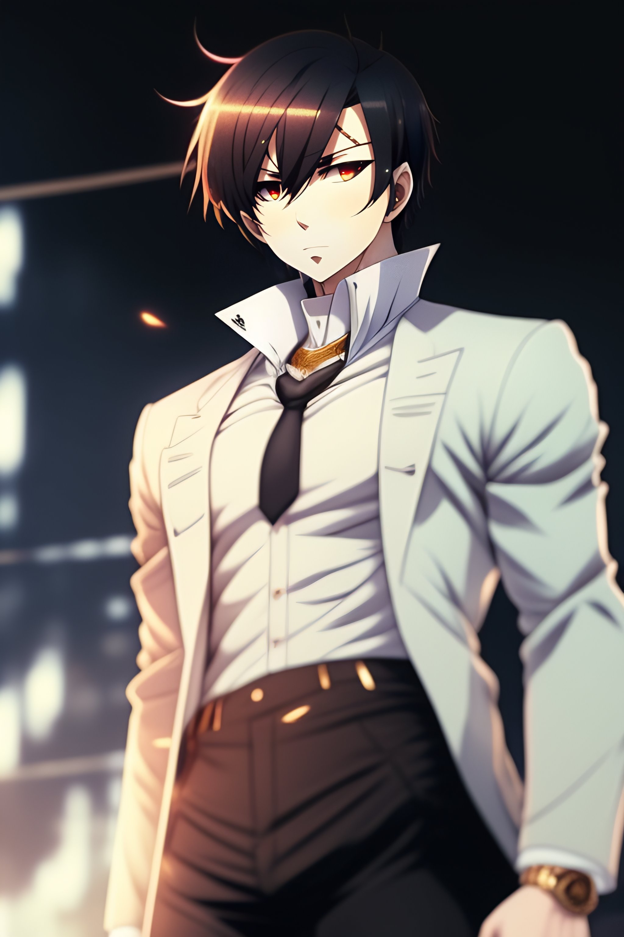 Lexica - A man in a white shirt and black pants, a character portrait ...