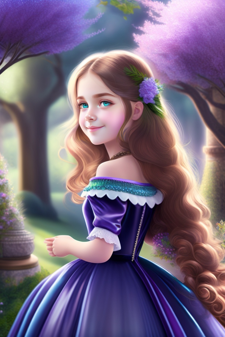 Lexica - A beautiful princess strolling along the castle's garden, with ...