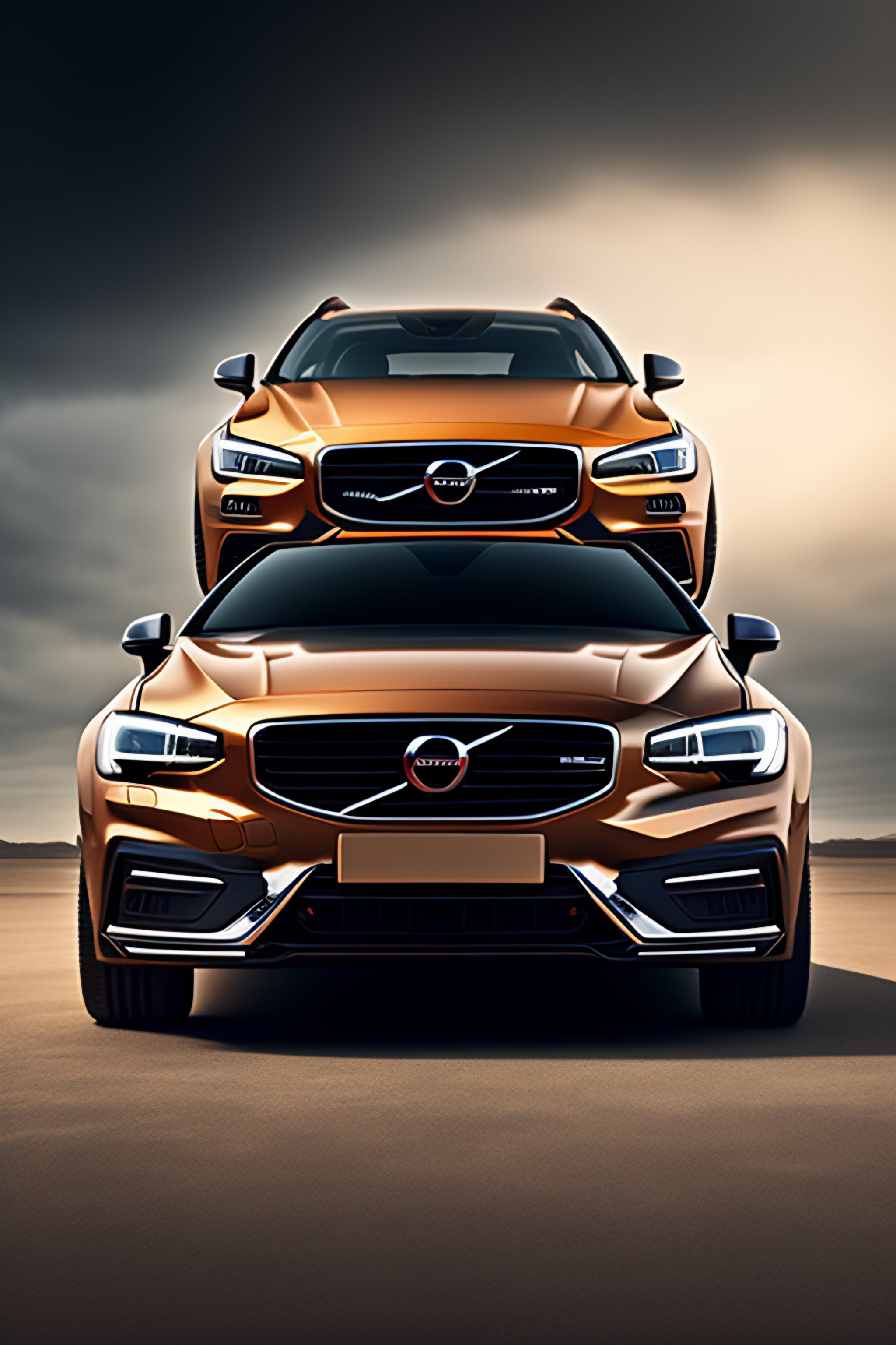 Lexica - An angry looking steampunk Volvo V60.