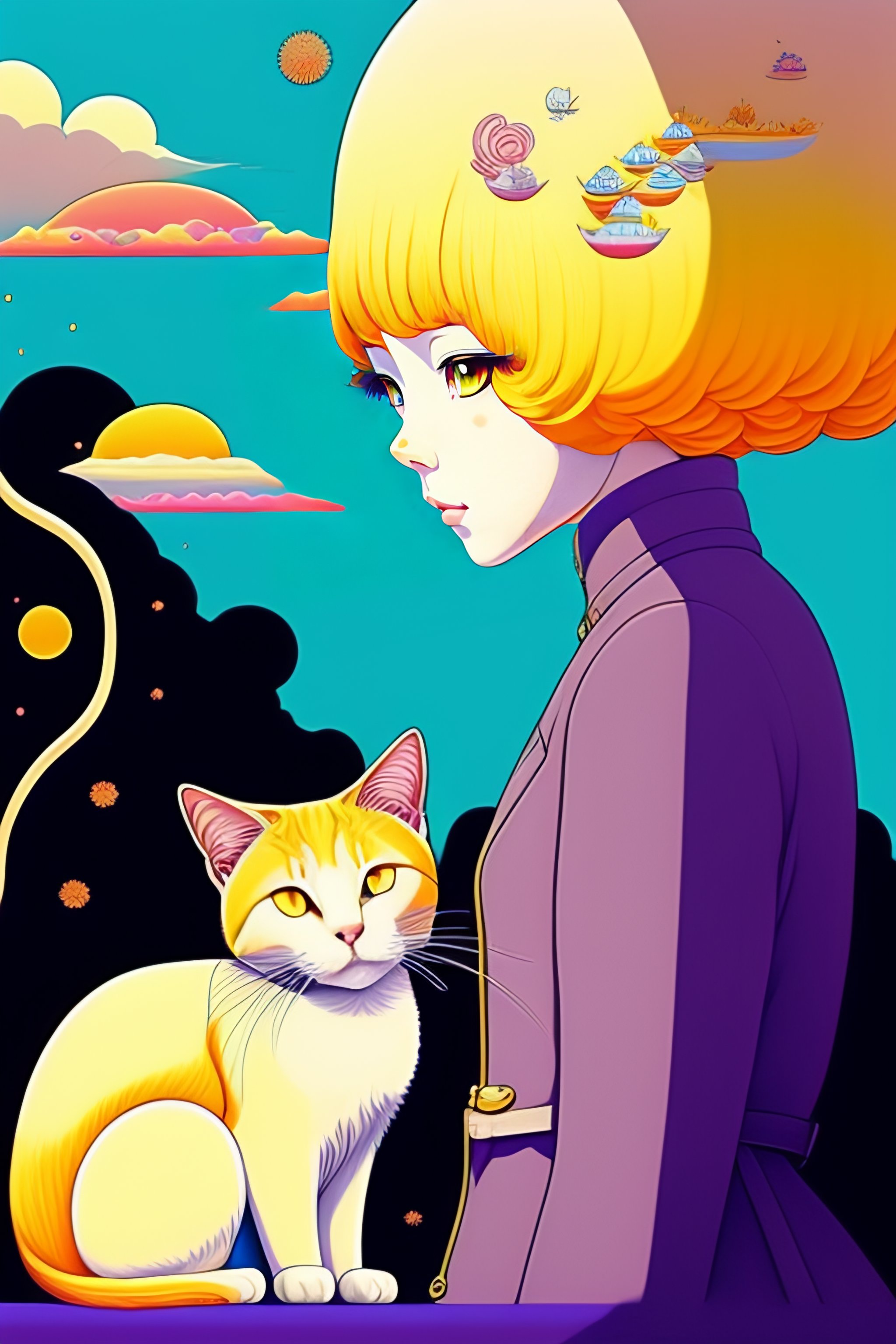 Lexica - CAT chiho aoshima artwork, Style of 90's vintage anime ...