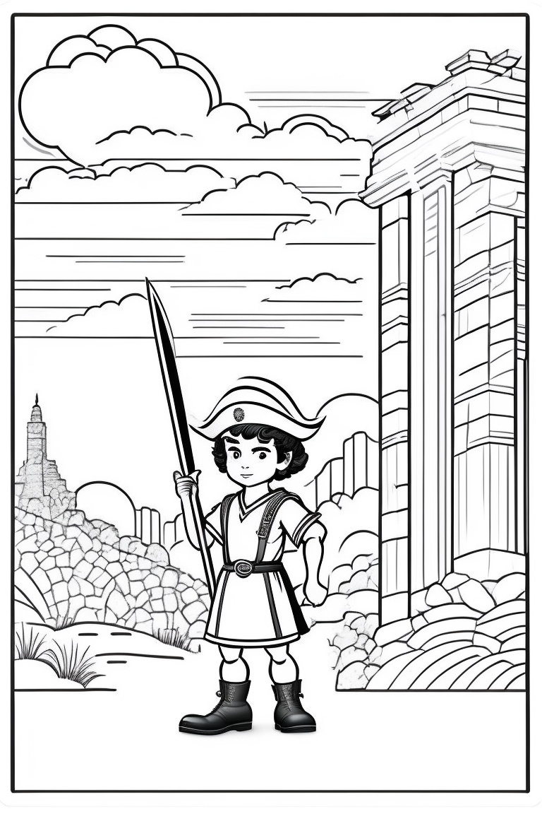 Lexica - David and goliath bible in cartoon for children to color ...