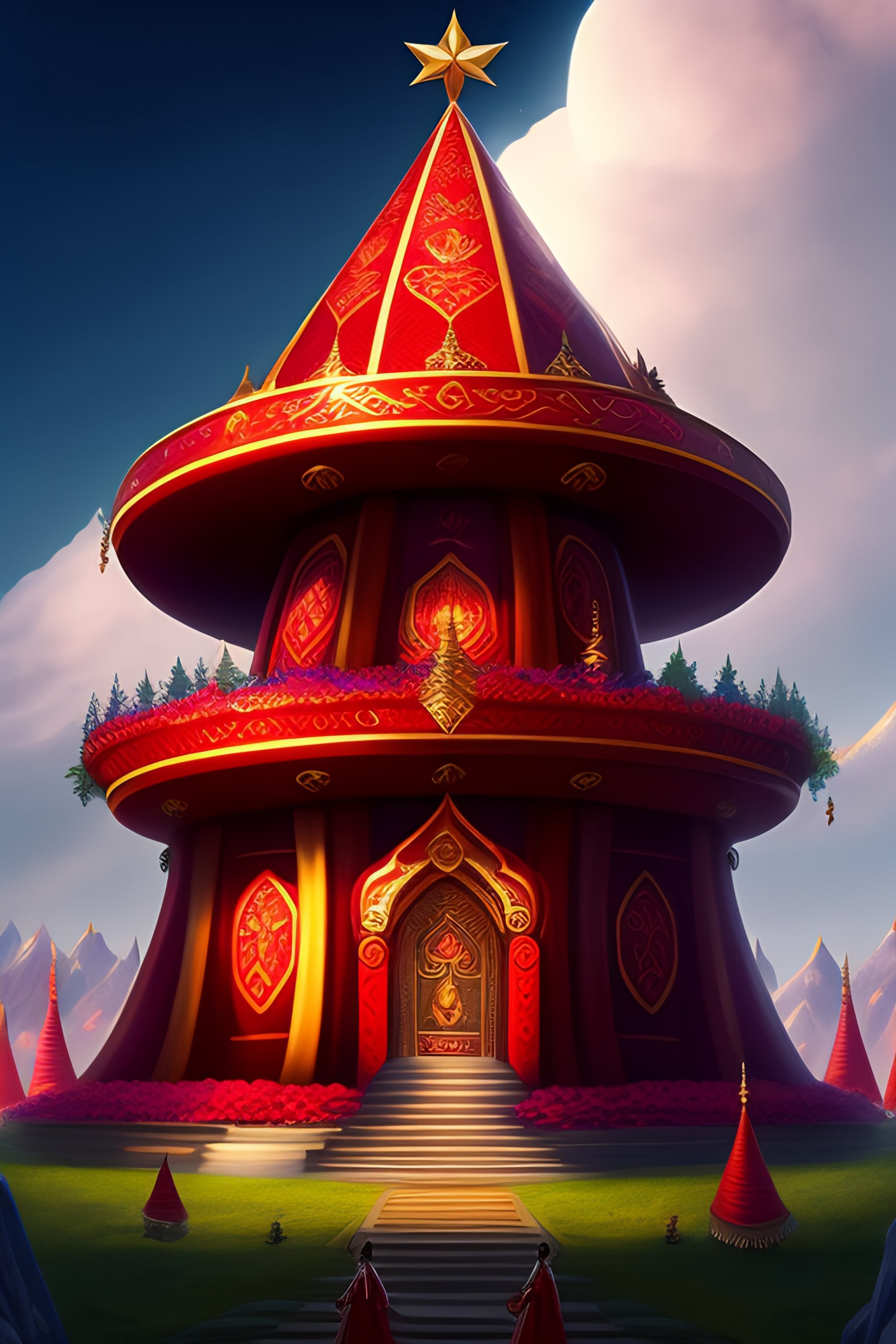 Lexica - Full of little gnomes with red pointy hats, are on a giant ...