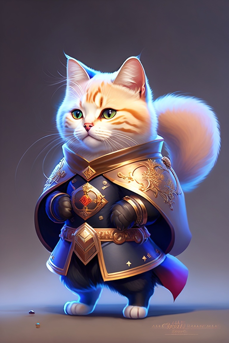 Lexica - Cute cat rich nobleman aristocrat, D&D, 3d liquid detailing fluid acrylic concept art ...