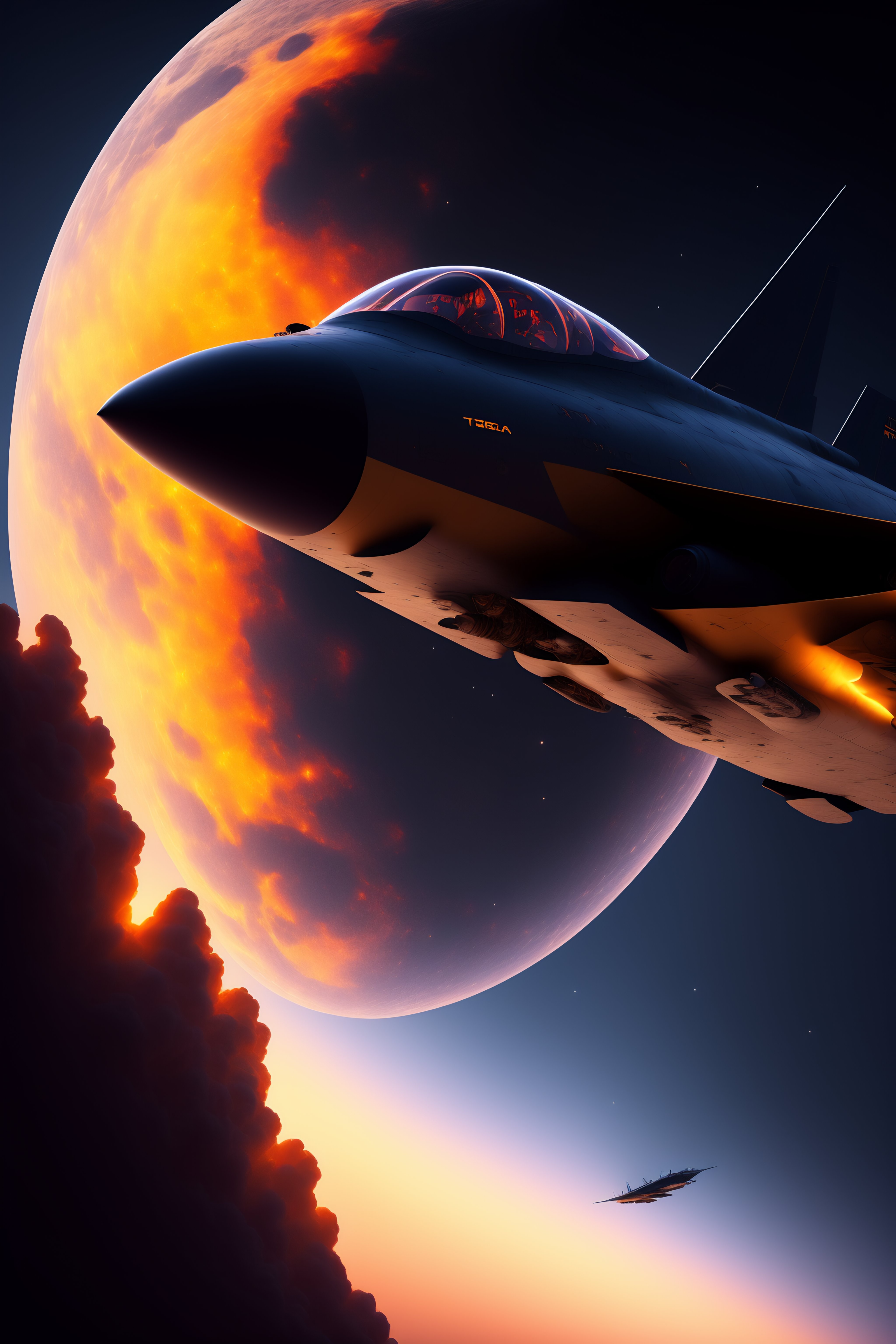 Lexica - Fighter jet to the moon by artgerm and Moebius, beautiful, hyperrealism, highly ...