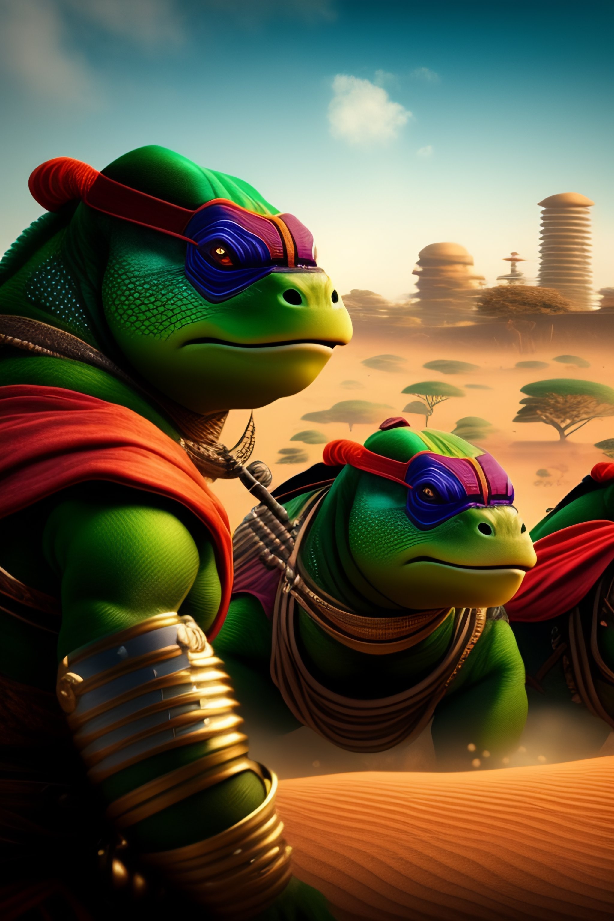 Lexica - African ninja turtles, 8k