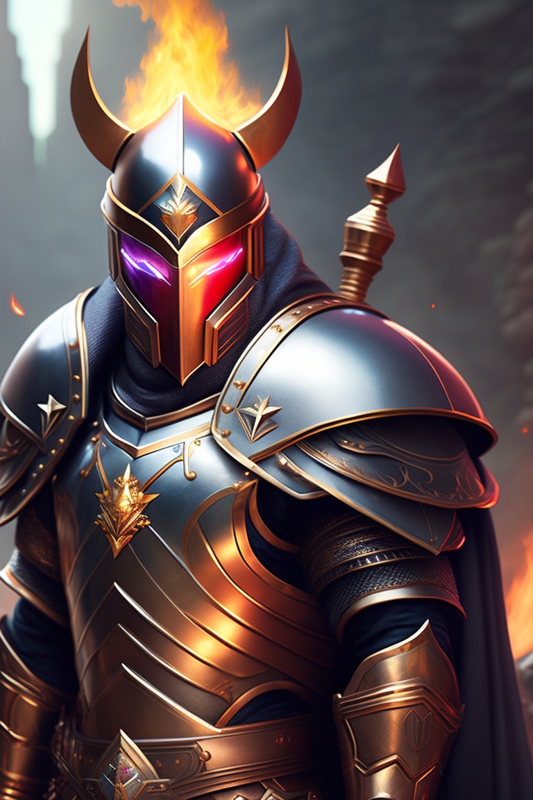 Lexica - Epic knight, with nice armor, yet inside he is sad, surrounded ...