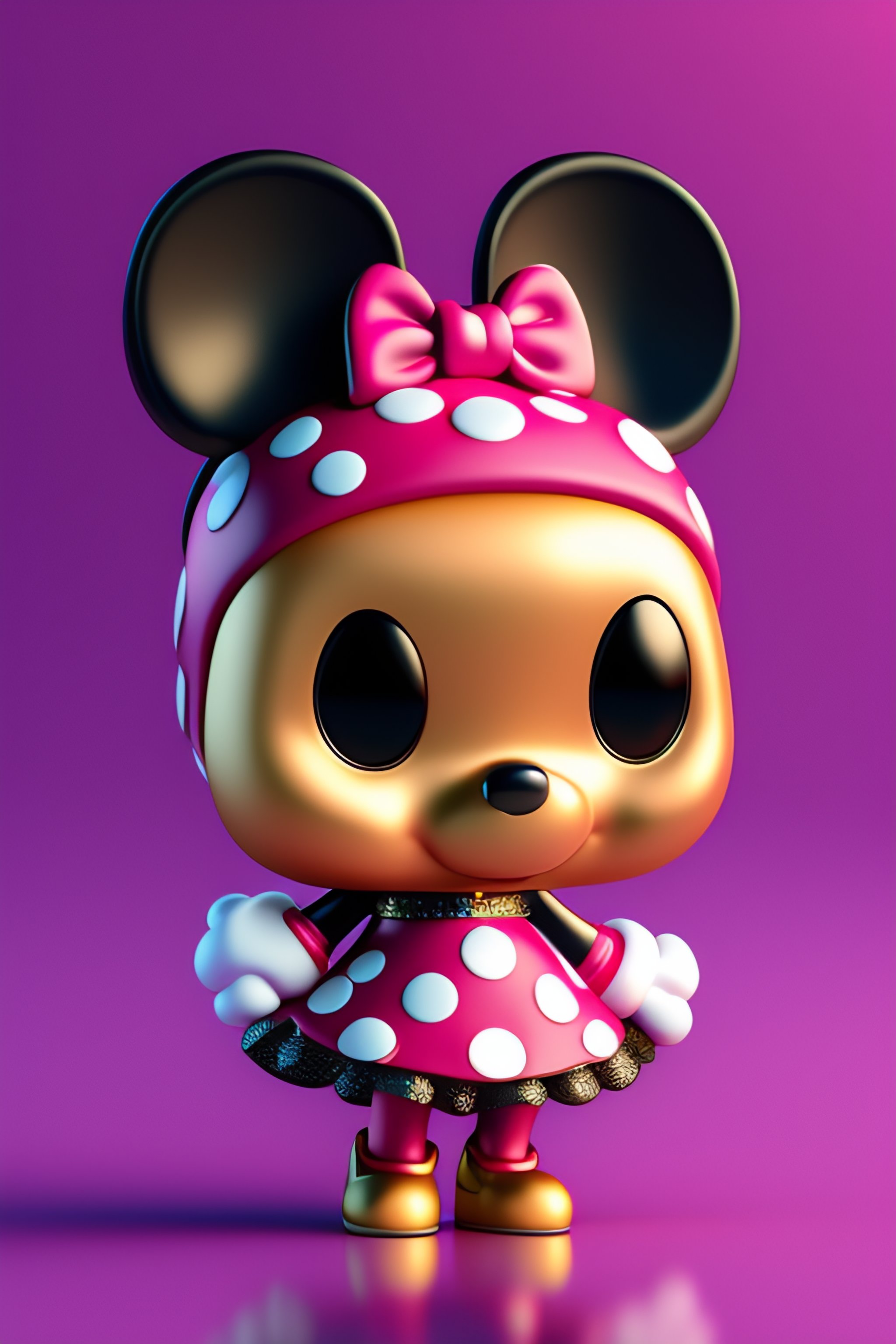Lexica - Full body 3d octan render of funko pop Minnie mouse