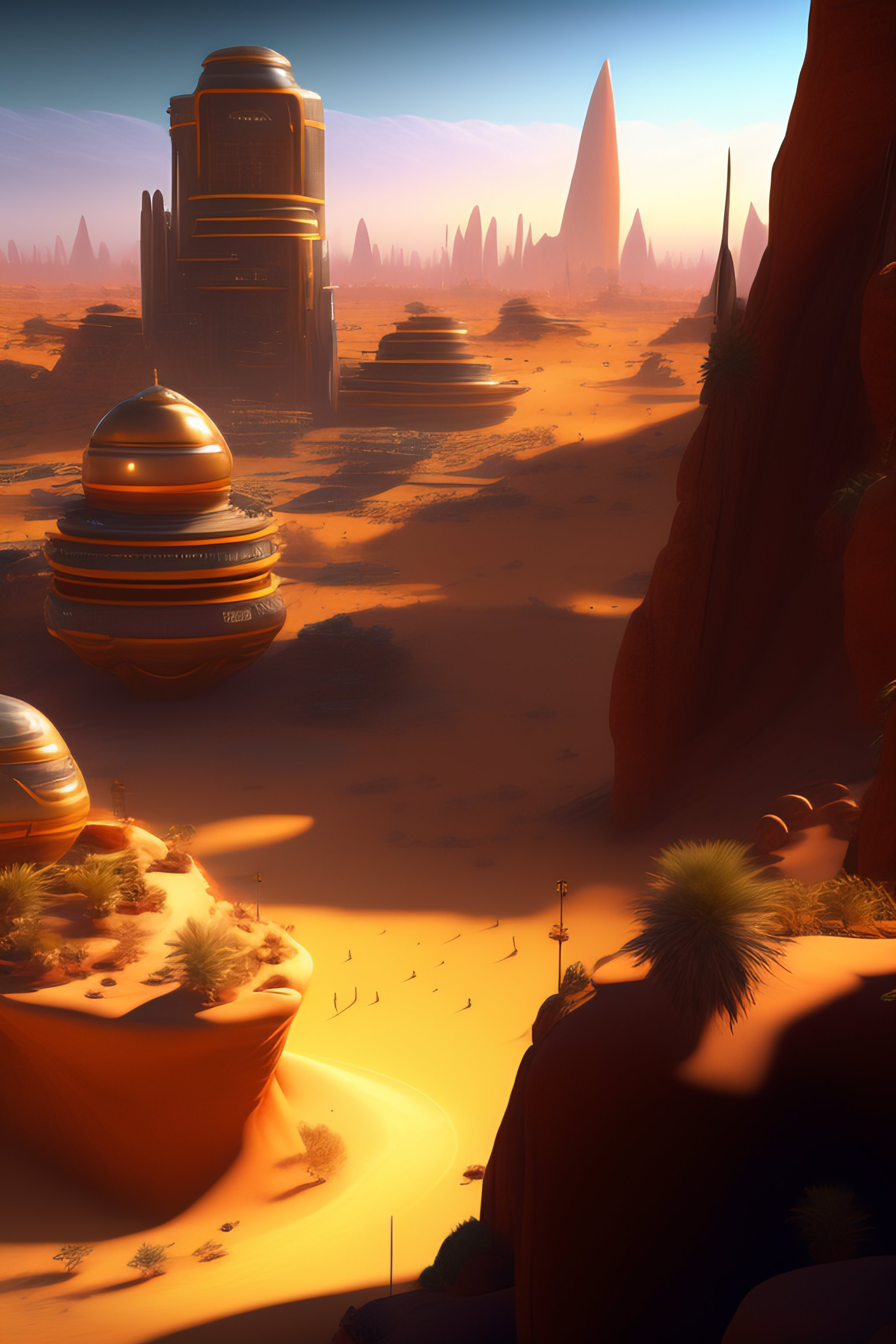 Lexica - A solarpunk desert city, beautiful dynamic lighting, cinematic ...