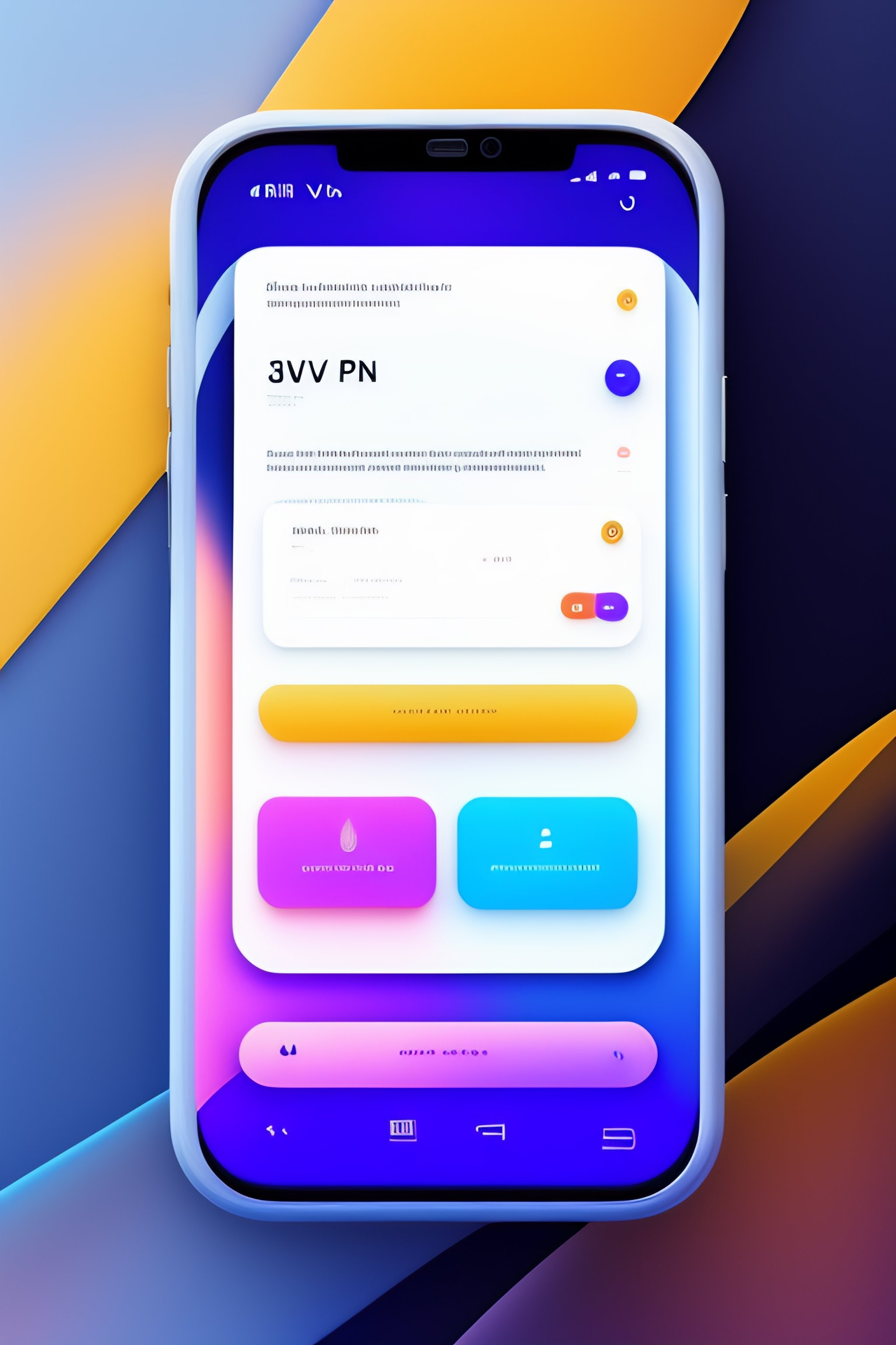 Lexica - A simple mobile vpn application UI design in 2d