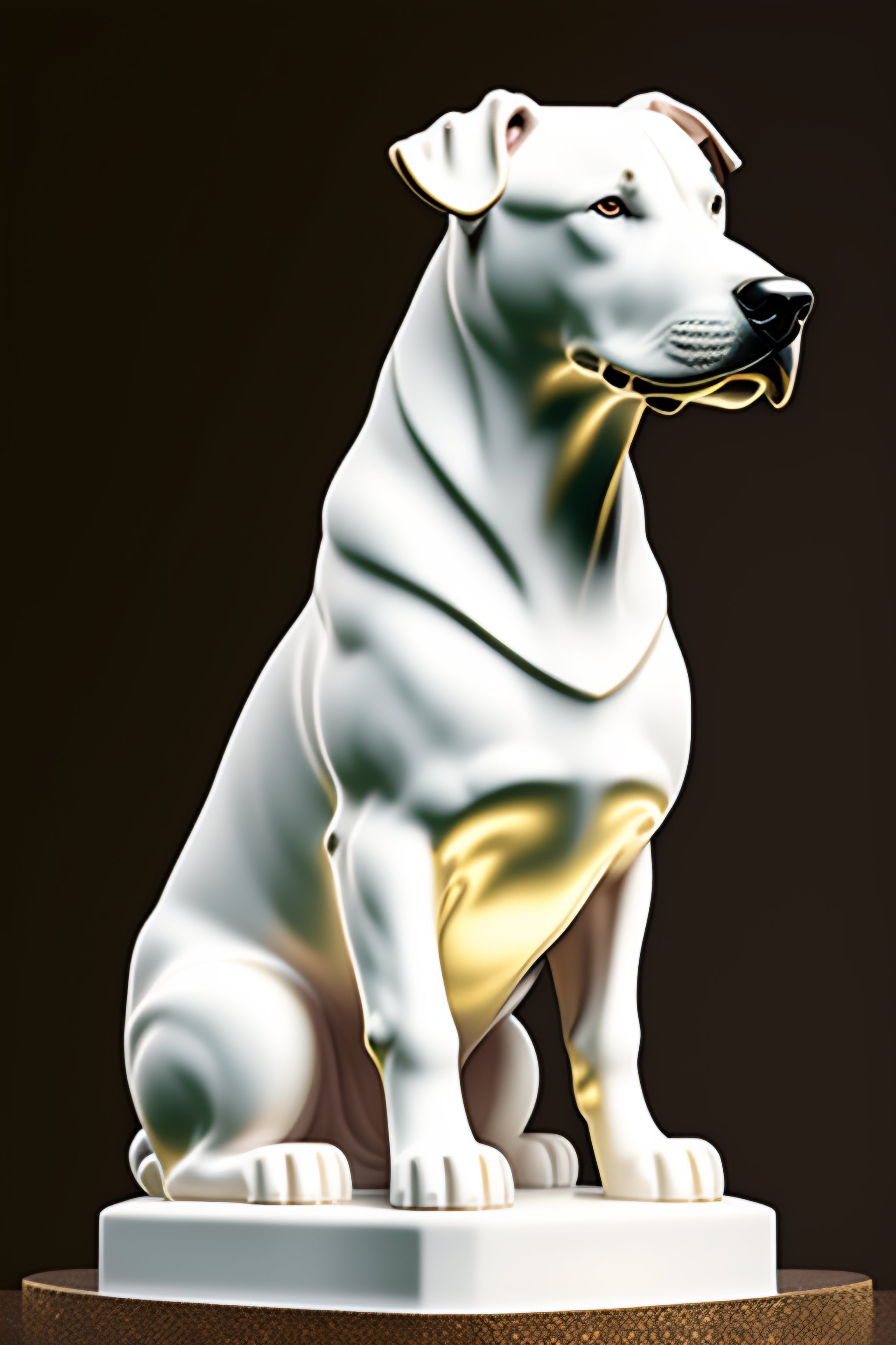 Lexica - A white marble statue of a Staffordshire dog, so I’ve just I ...