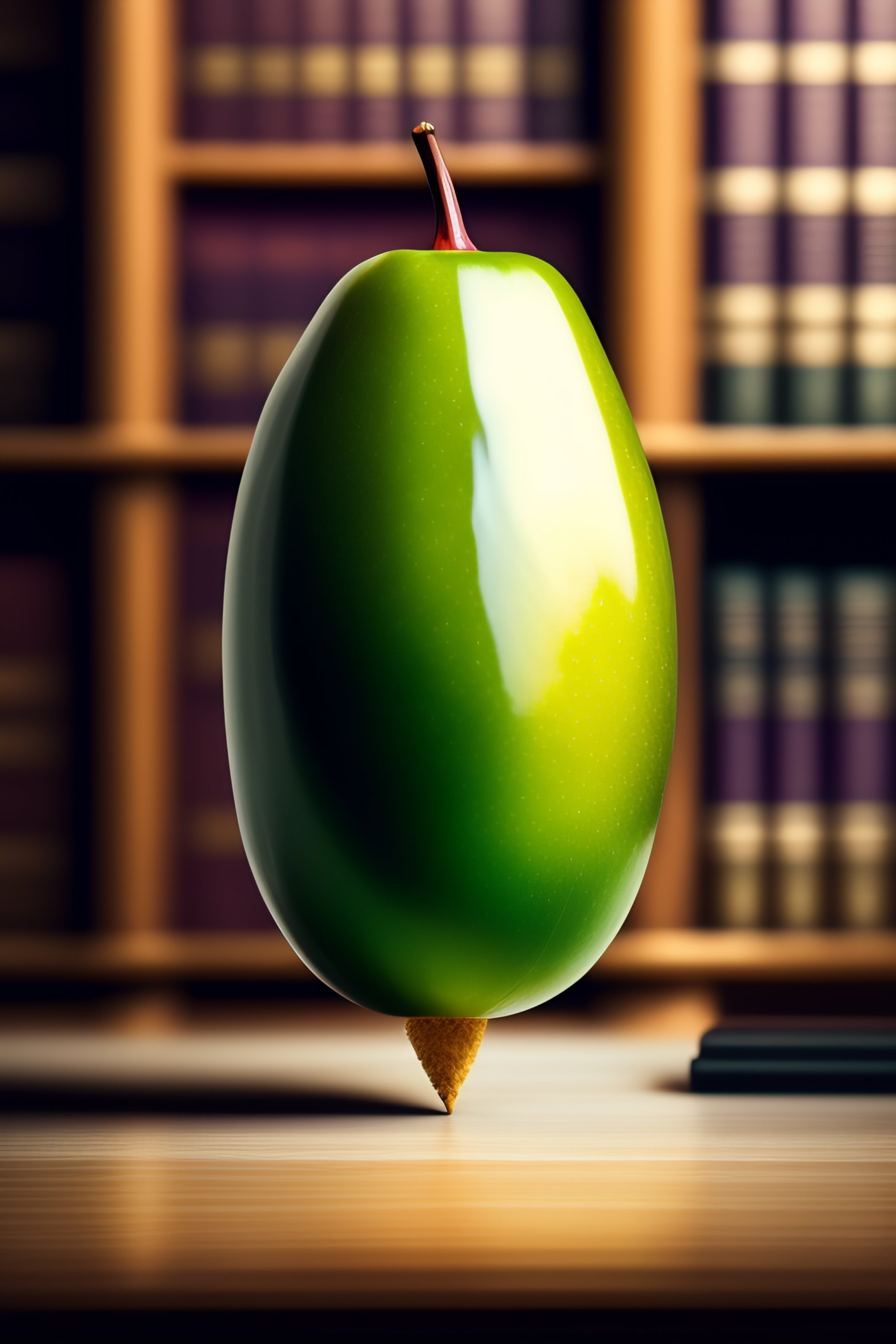 Lexica - Potrait of a pickle in a library