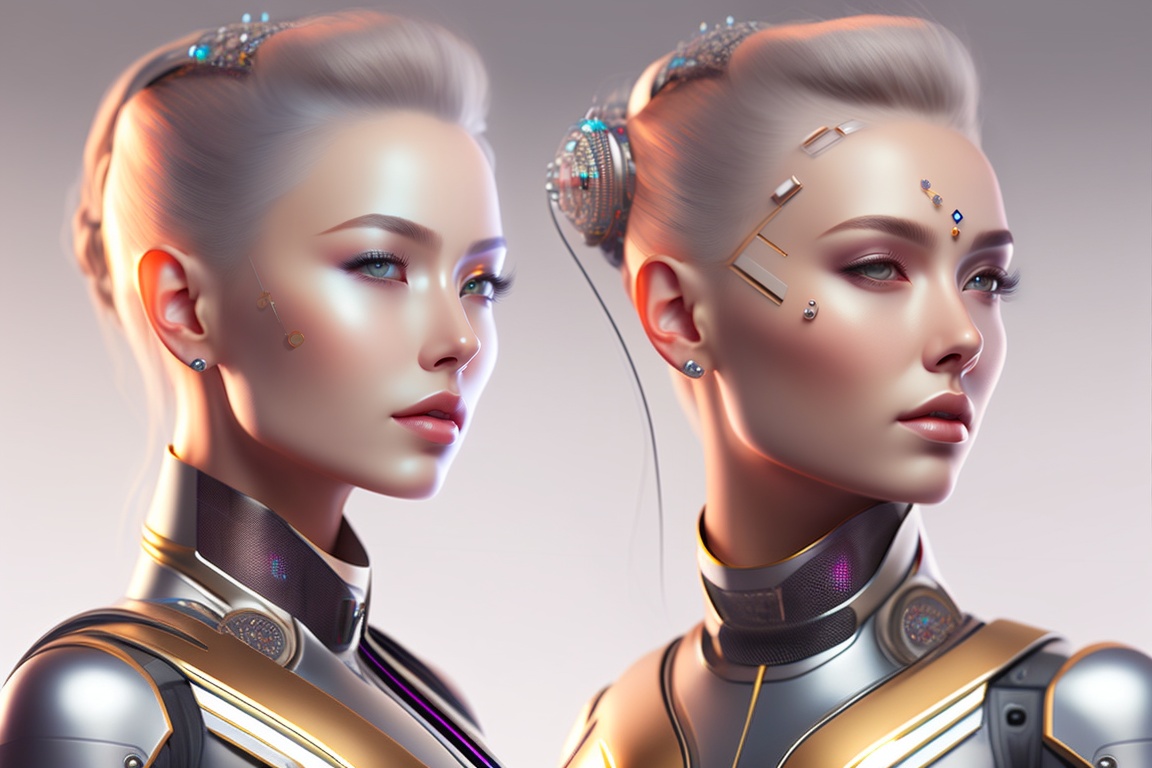 Lexica - Portrait of a robot girl, transparent neck, porcelain face and ...