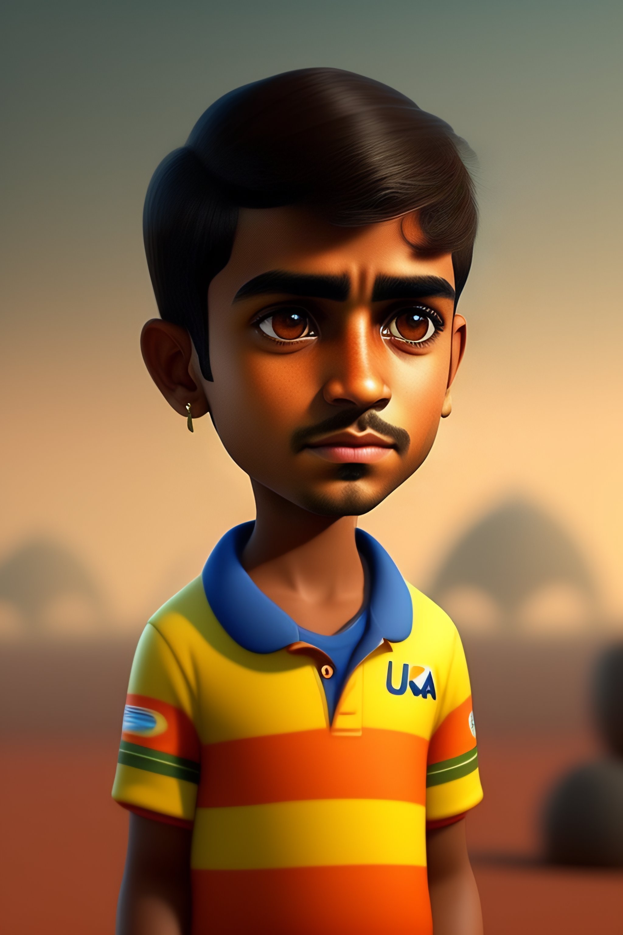 Lexica - Create a australian with some indian features boy as a cartoon ...