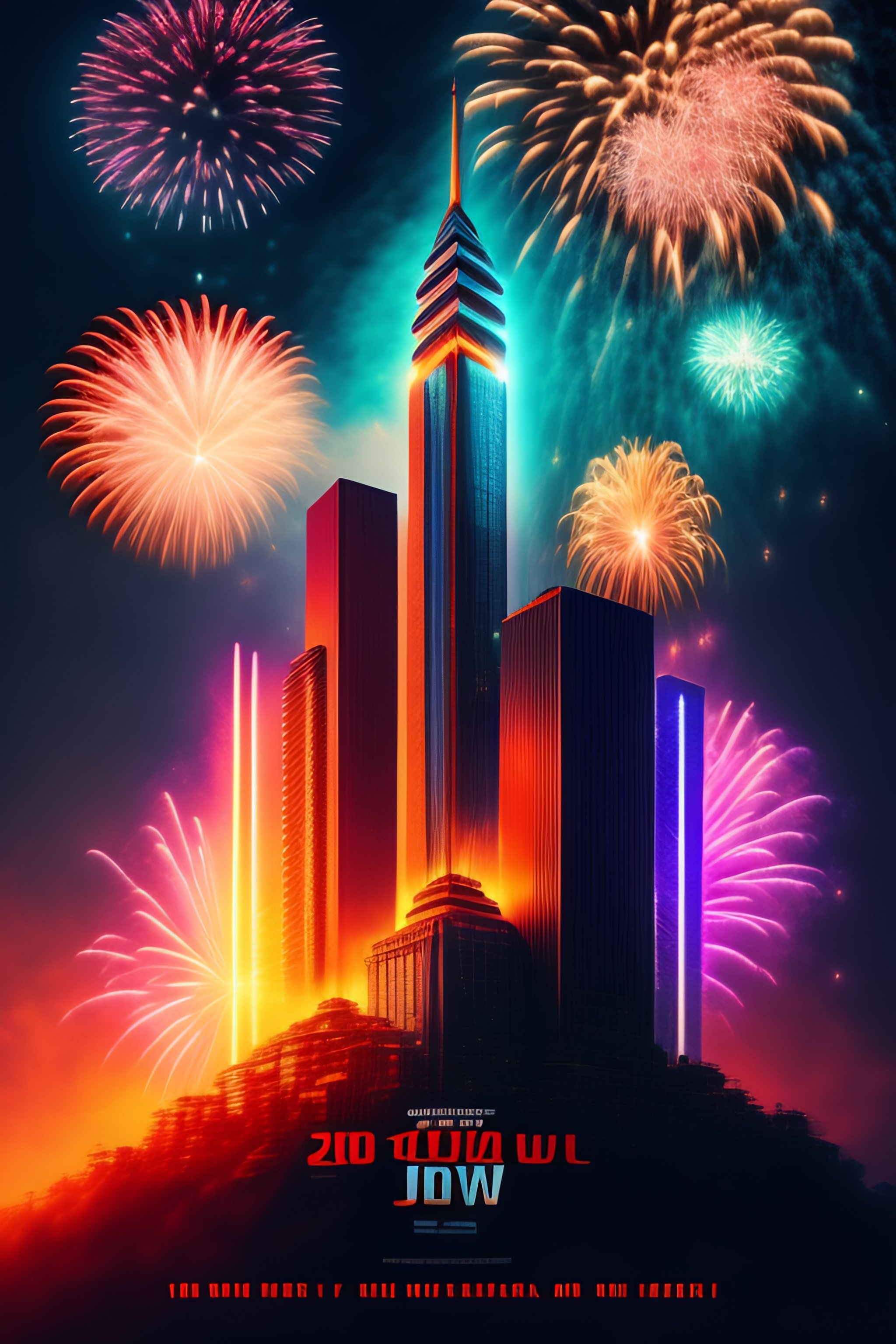 Lexica - Movie poster with lots of fireworks, number 2023 on top, 2 0 2 ...