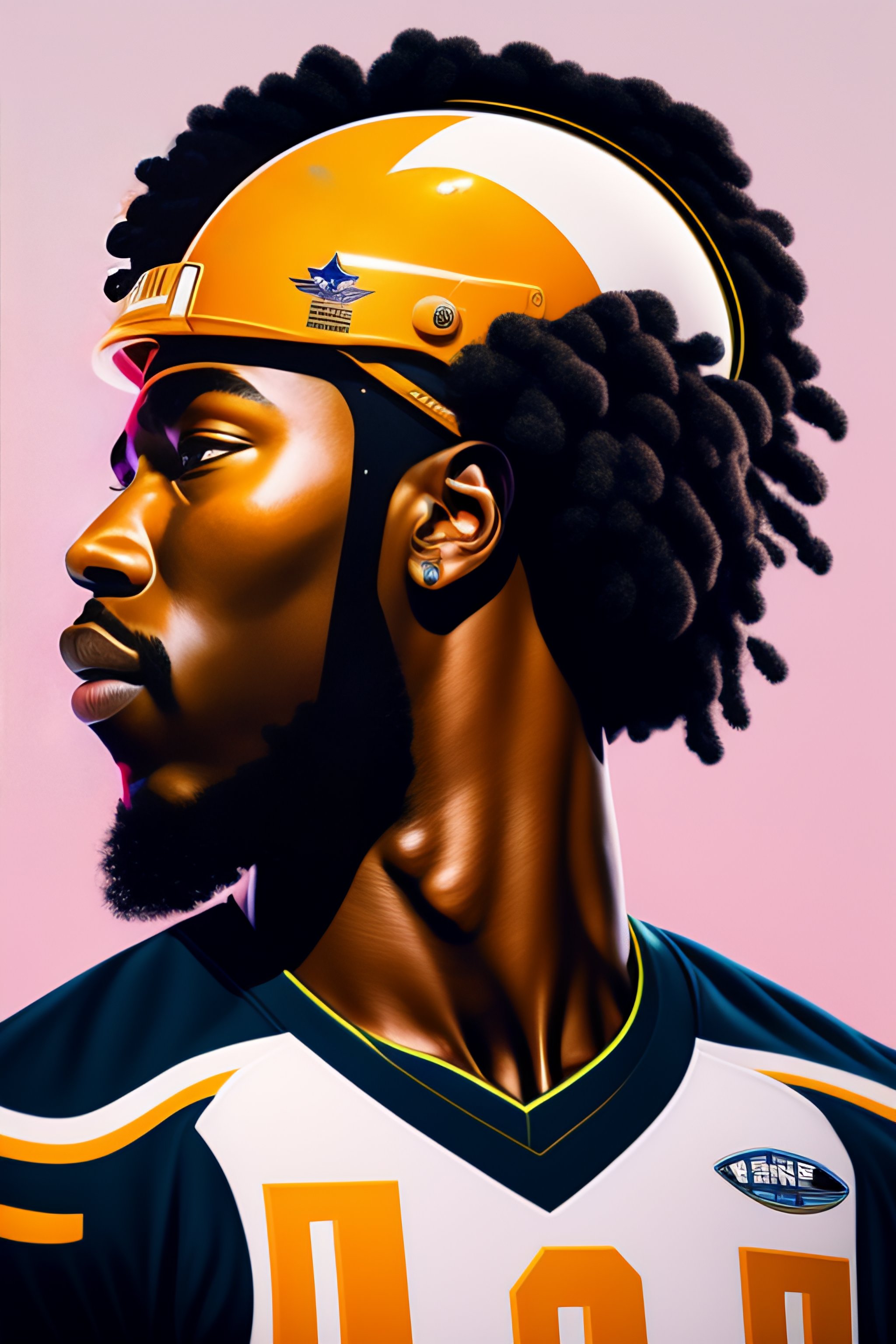 Lexica - Highly detailed painting of a (American NFL football) player ...