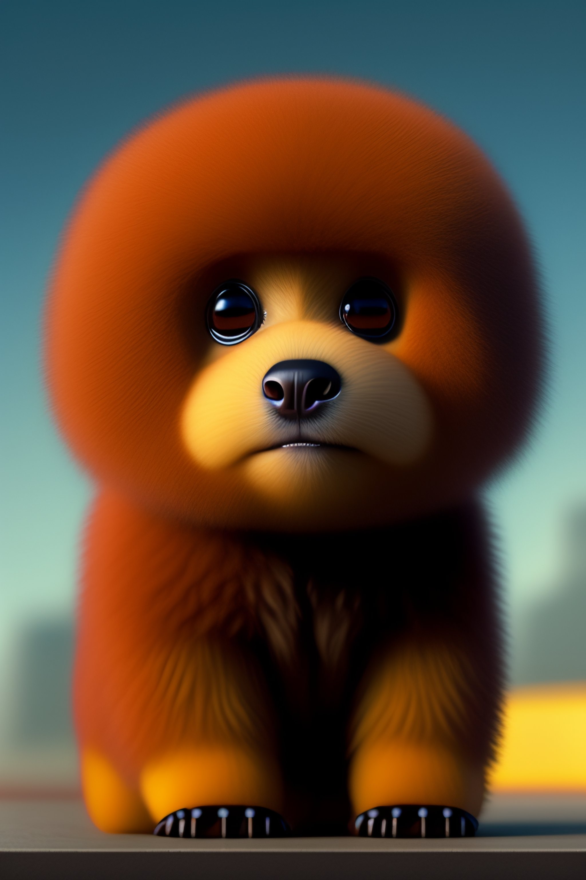 Lexica - Hyper realistic cute fluffy Cheburashka with two ears and big ...