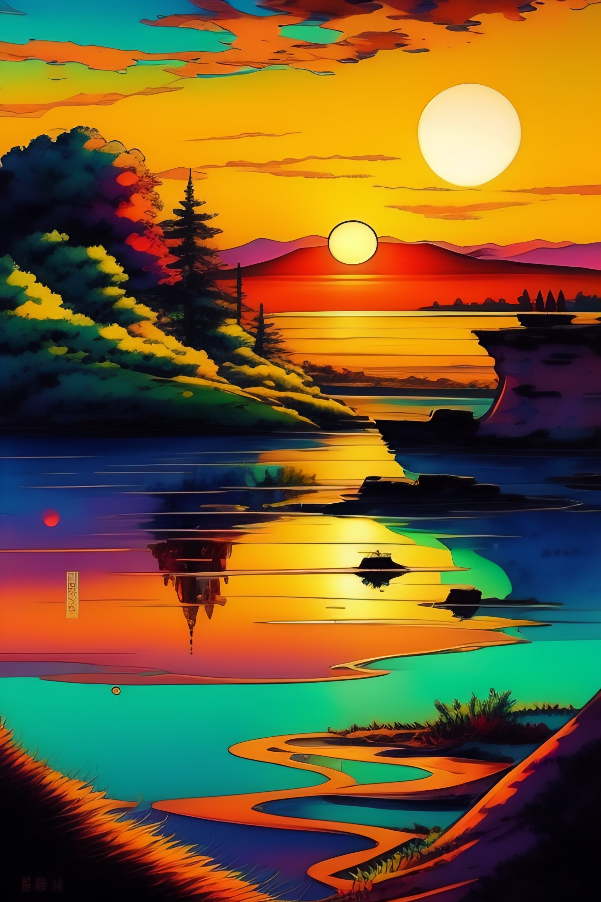Lexica - Astonishing landscape artwork, Fusion between Cell-shading And ...
