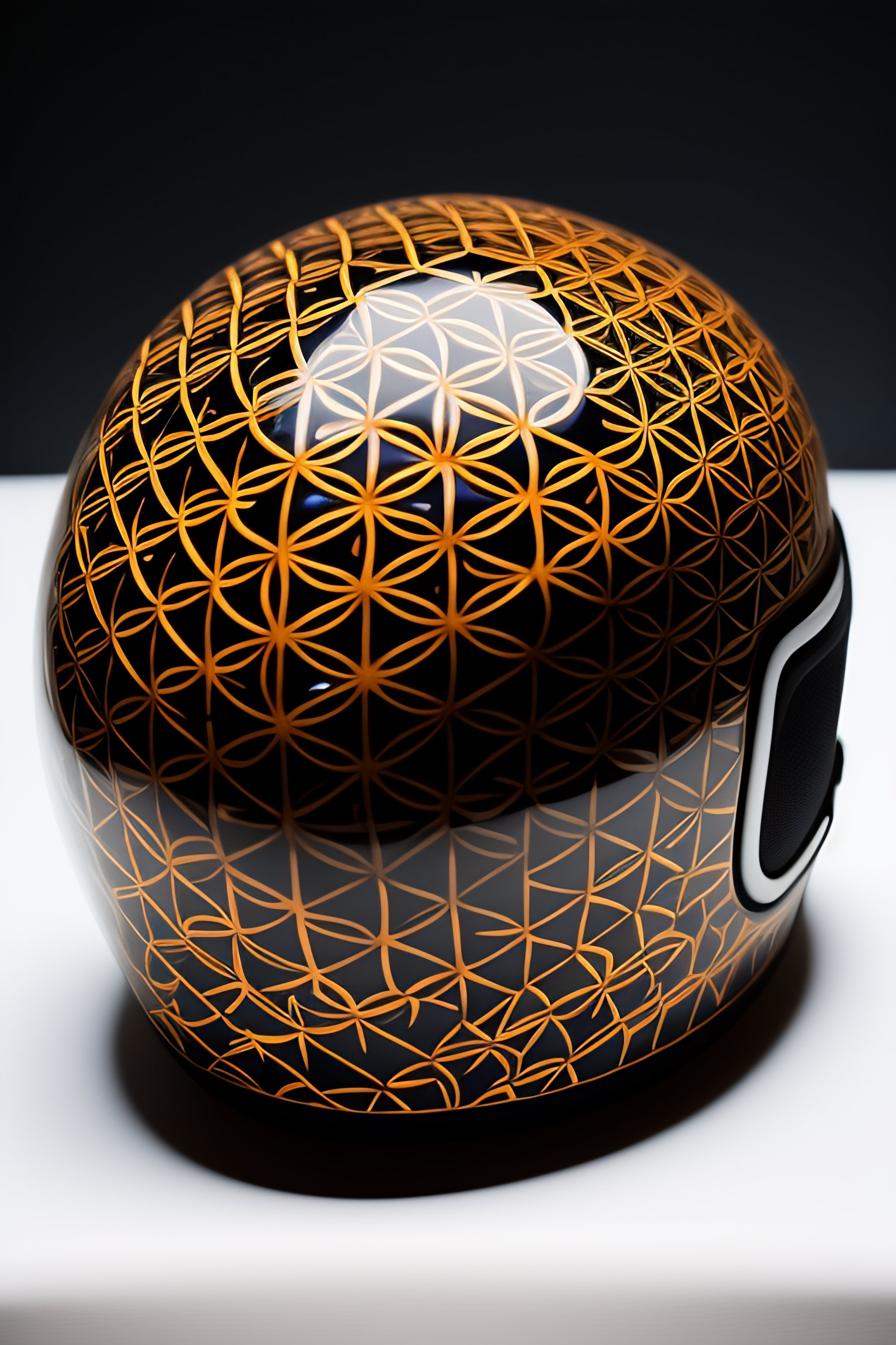 Lexica - Porcelaine motorcycle helmet, sacred geometry
