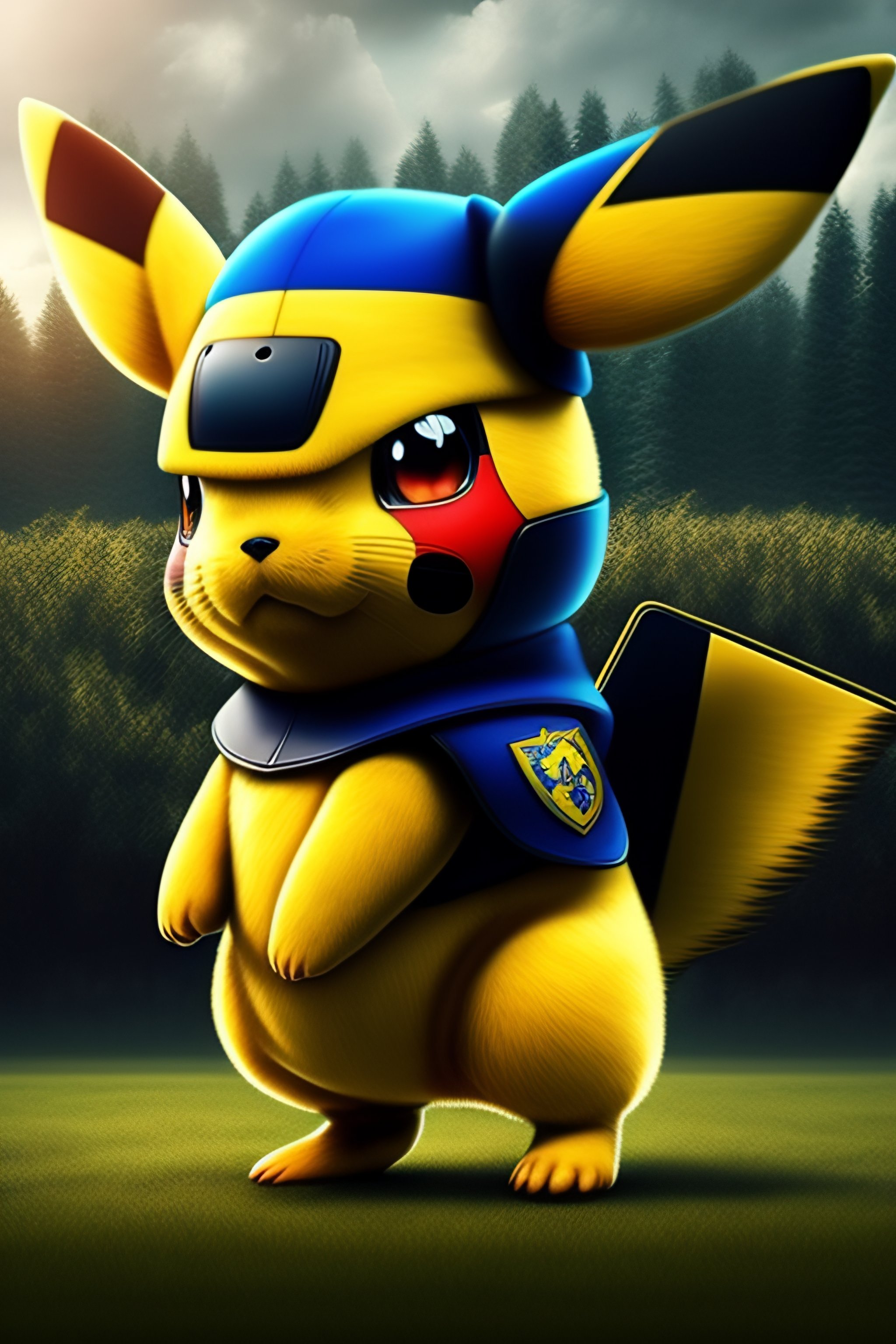 Lexica - Masterpiece, Pikachu, wearing tactical armor, ukraine patches ...