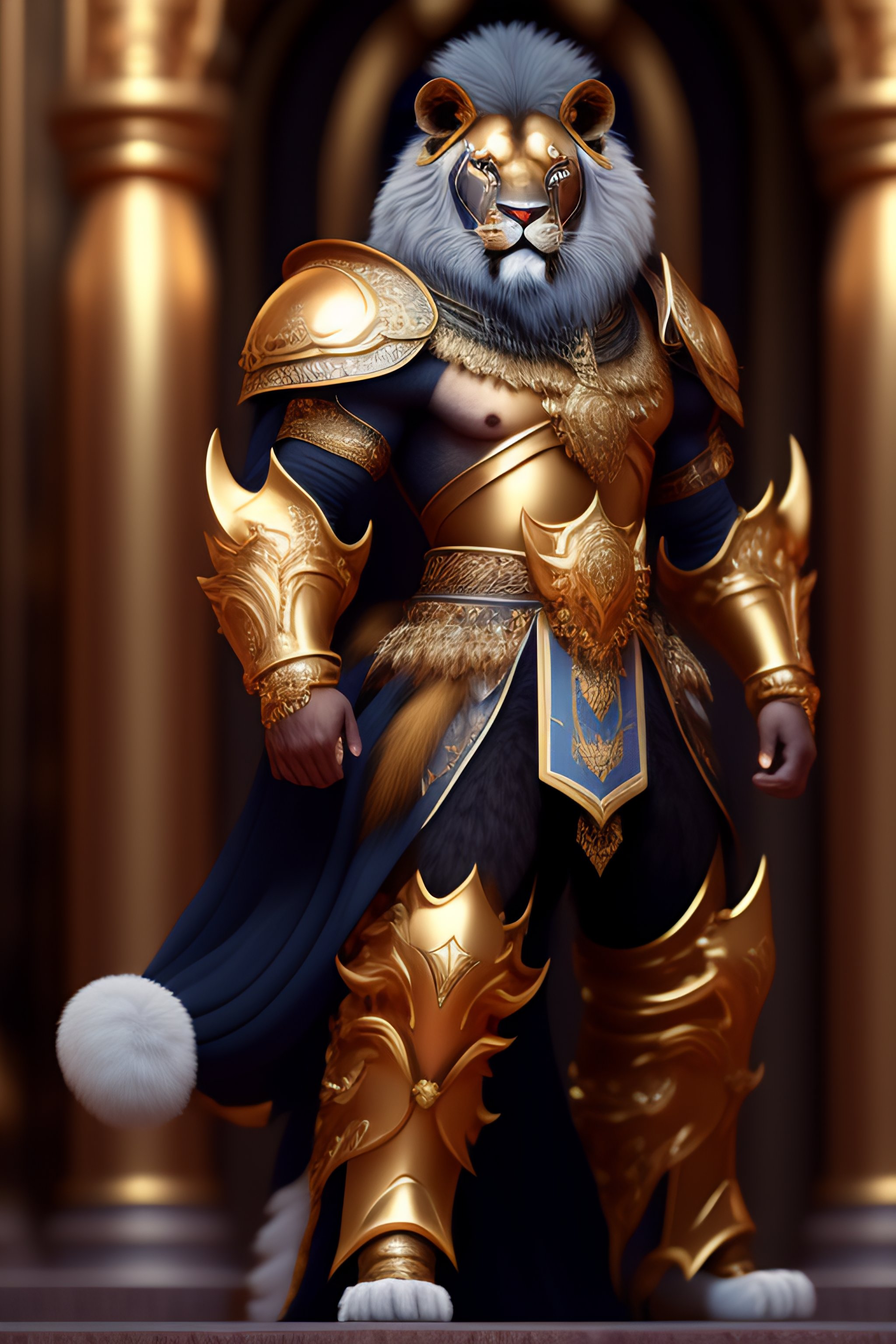 Lexica - High quality photo fullbody of a male anthro LION wearing ...