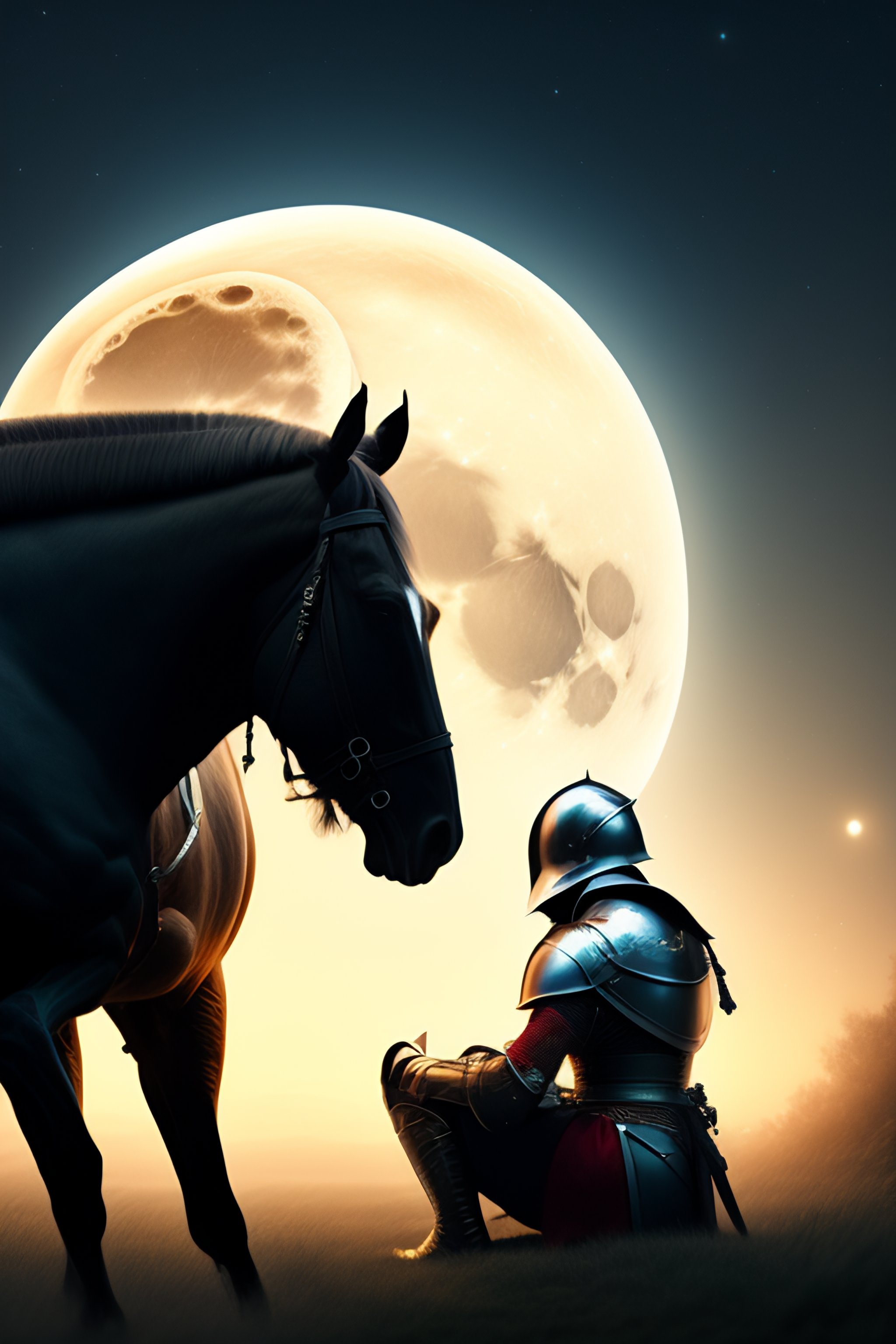 Lexica - An old wounded knight with a big white mustache lies on the ...