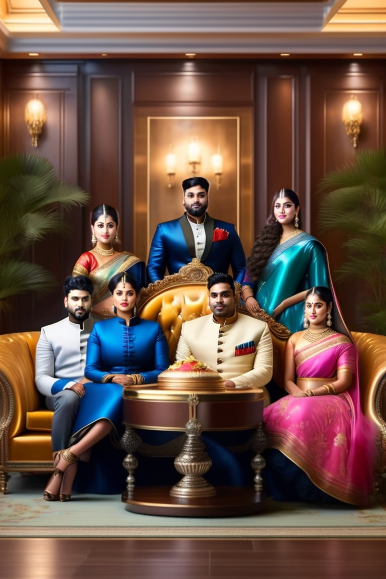 Lexica - Image: Rohit's affluent family in their lavish house, showing a stark contrast to Jhuma ...