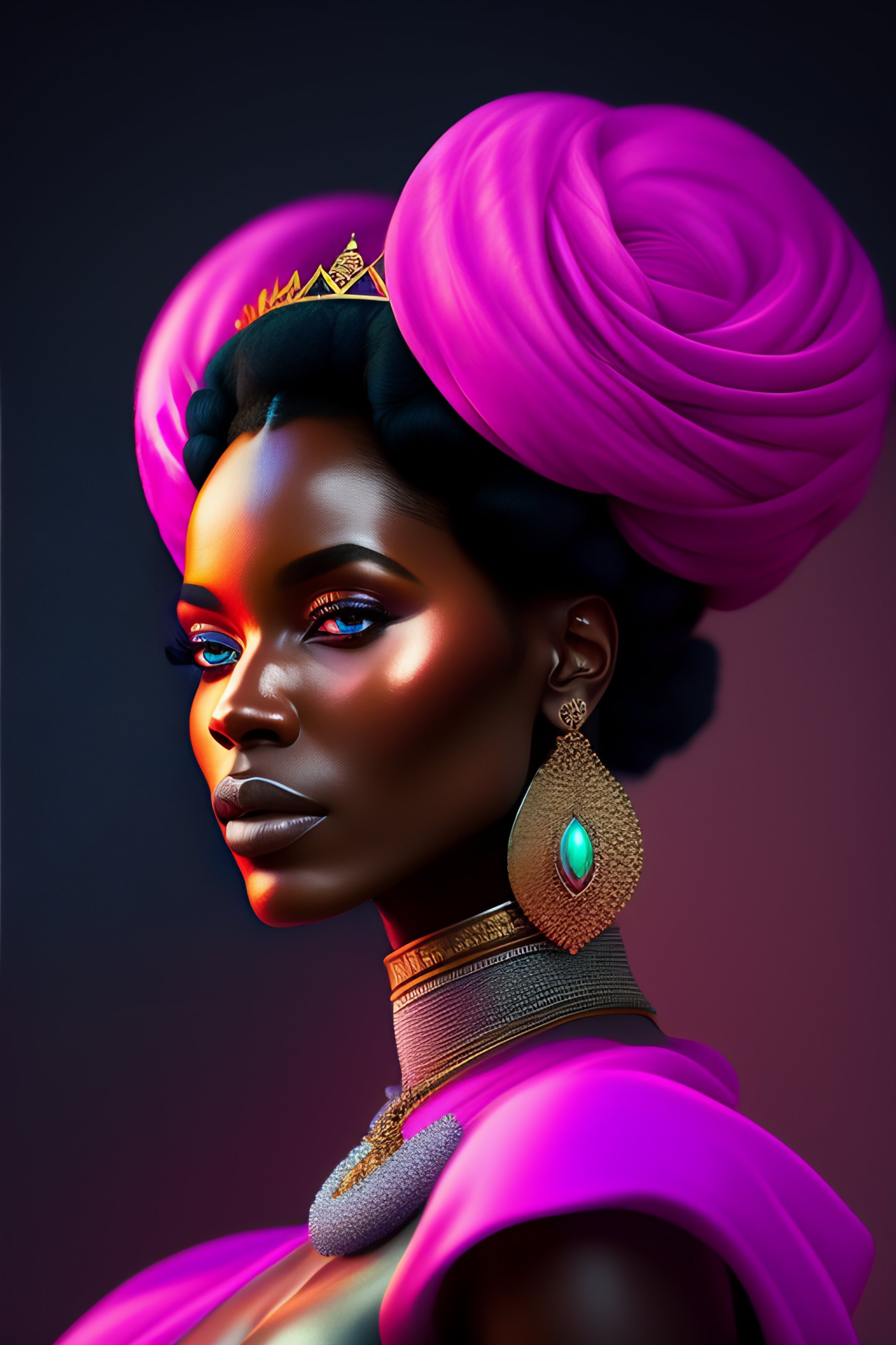 Lexica - Portrait Beautiful African black woman, Regal, elegant ...