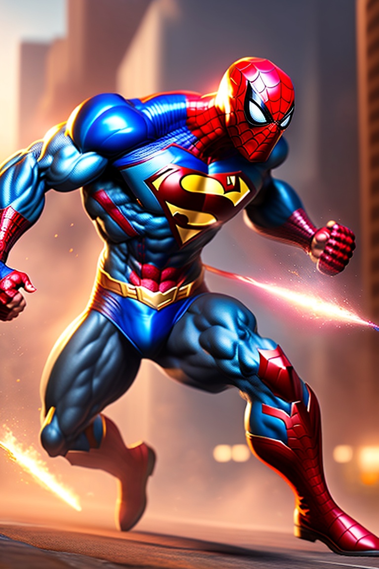 Lexica - Spiderman fight with superman, High rendered extreme detailed ...