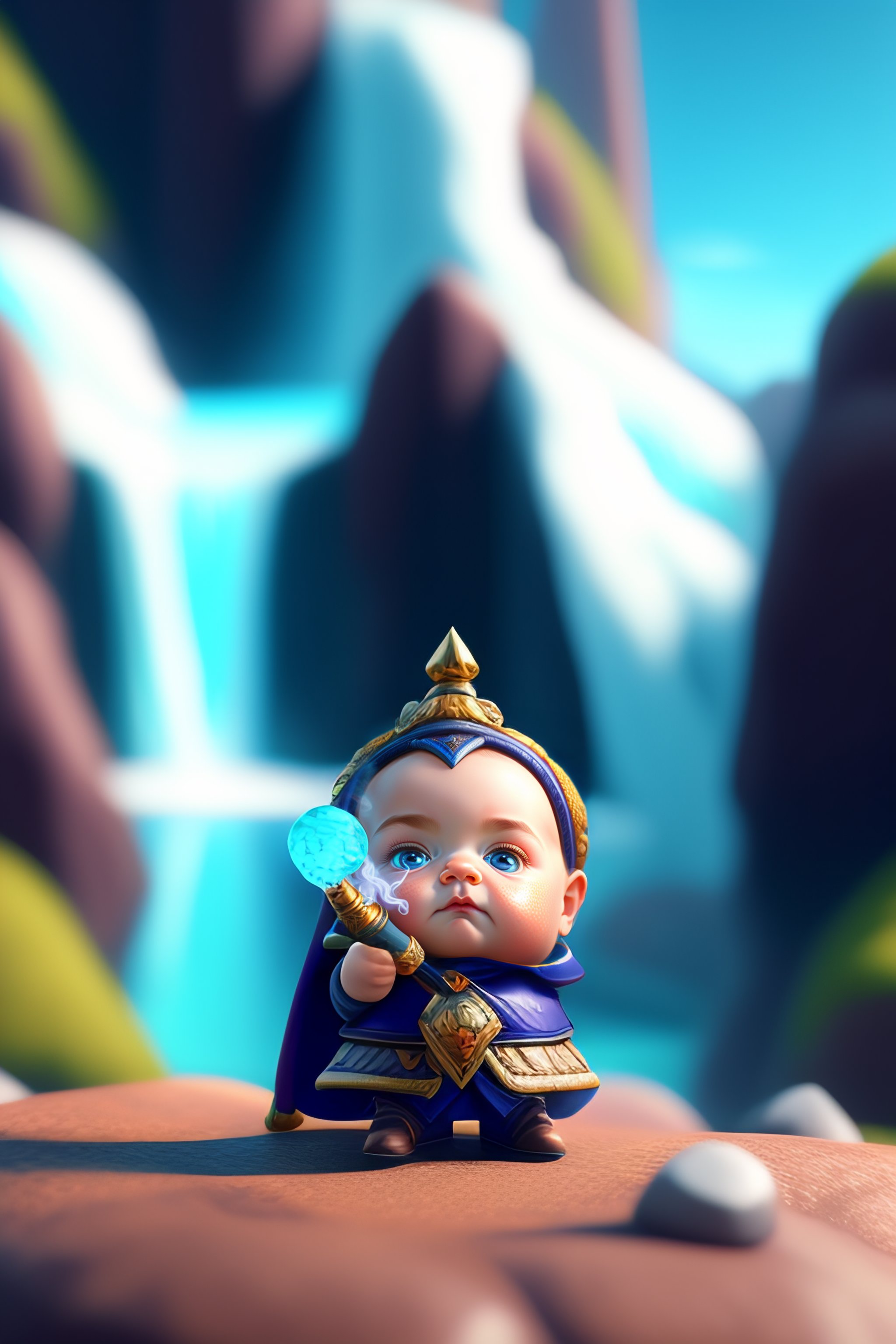 Lexica - Mage smoking pipe, baby, tiny, small, glacier landscape, D&D ...