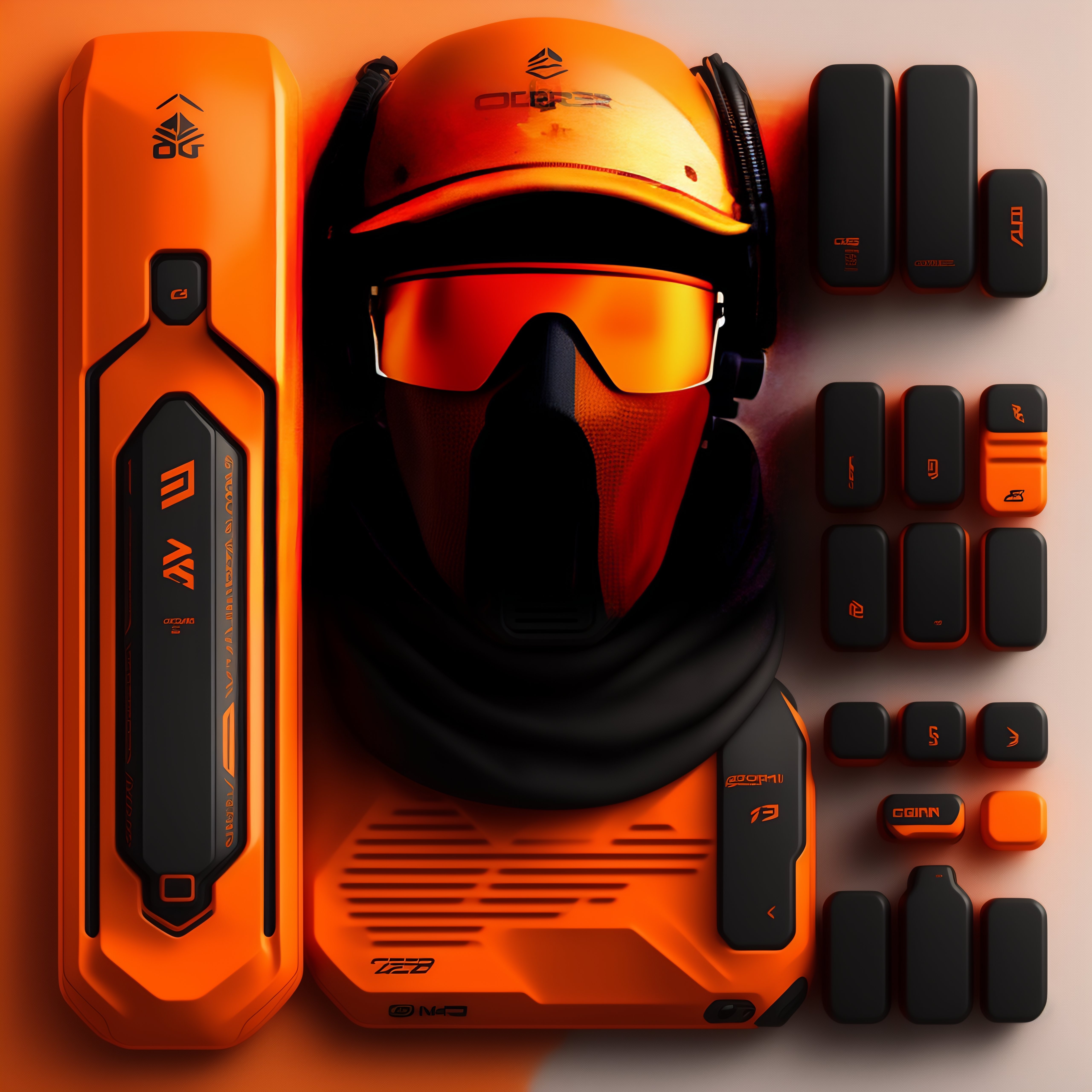 Lexica - CS-GO man terrorist skin, hollographic orange details color ...
