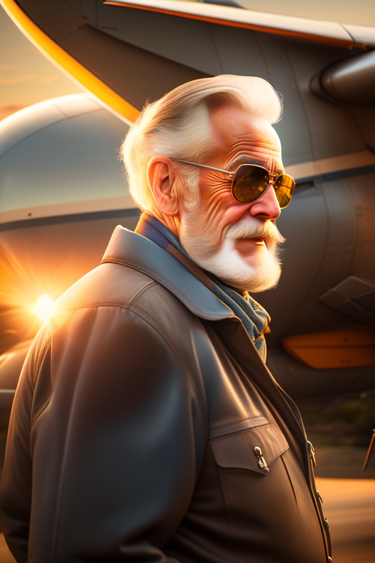 Lexica - Old man, pilot, weathered, sunshine