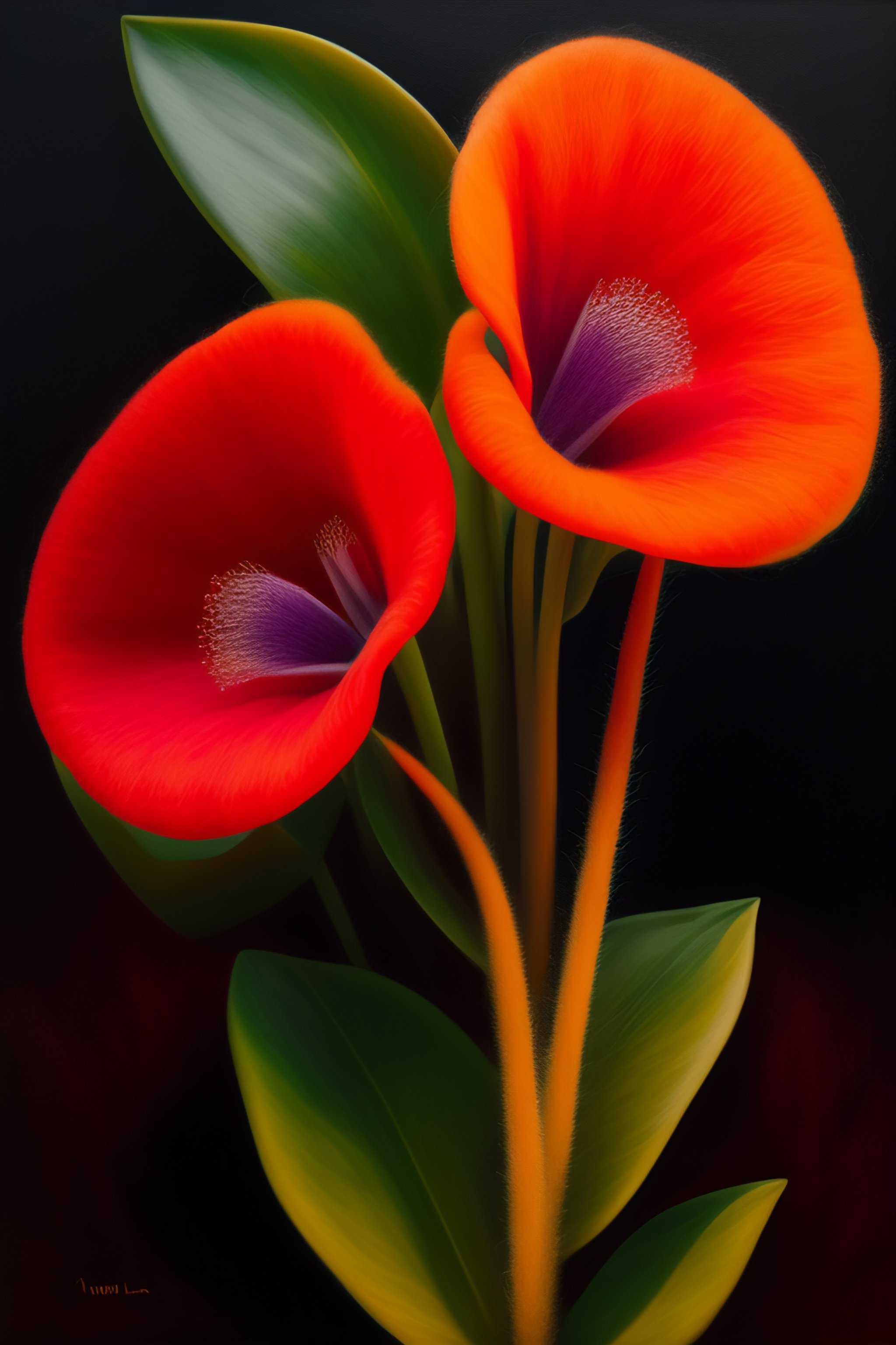 Lexica - Felted art, hundreds of red anthuriums, blood-drenched ...
