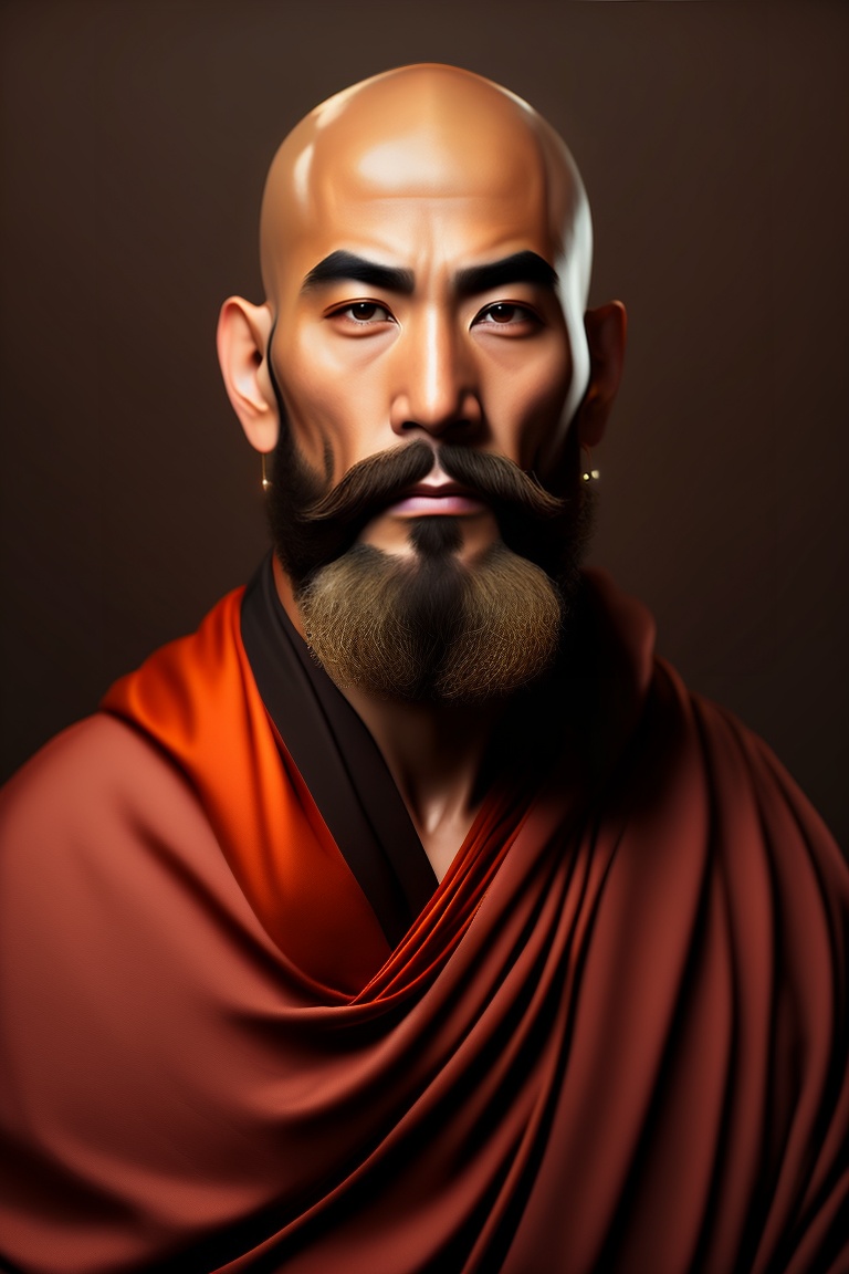 Lexica - Face of a buddhist monk, sturdy, serious, brave, enigmatic ...