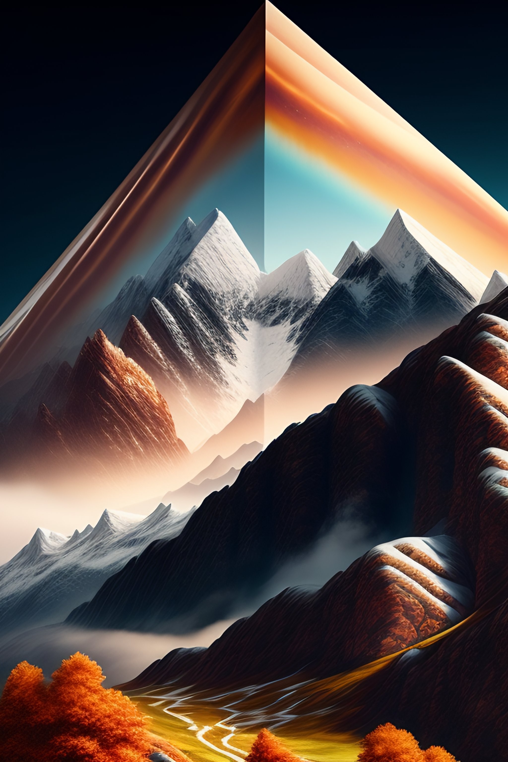 Lexica - Mountains meeting mountains, Hyper realistic, intricate ...