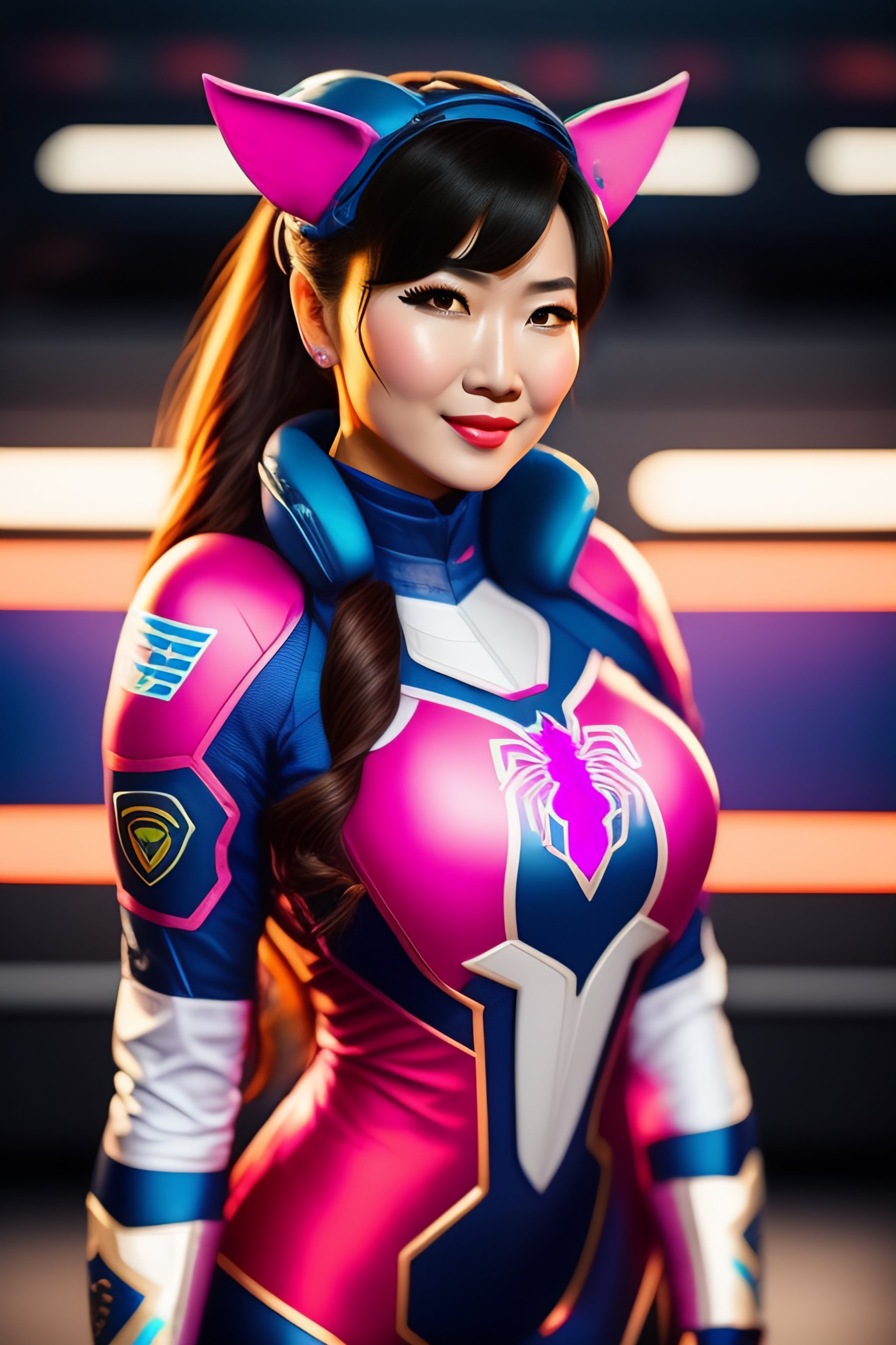 Lexica - D.va in overwatch, boy style, wearing a spiderman suit