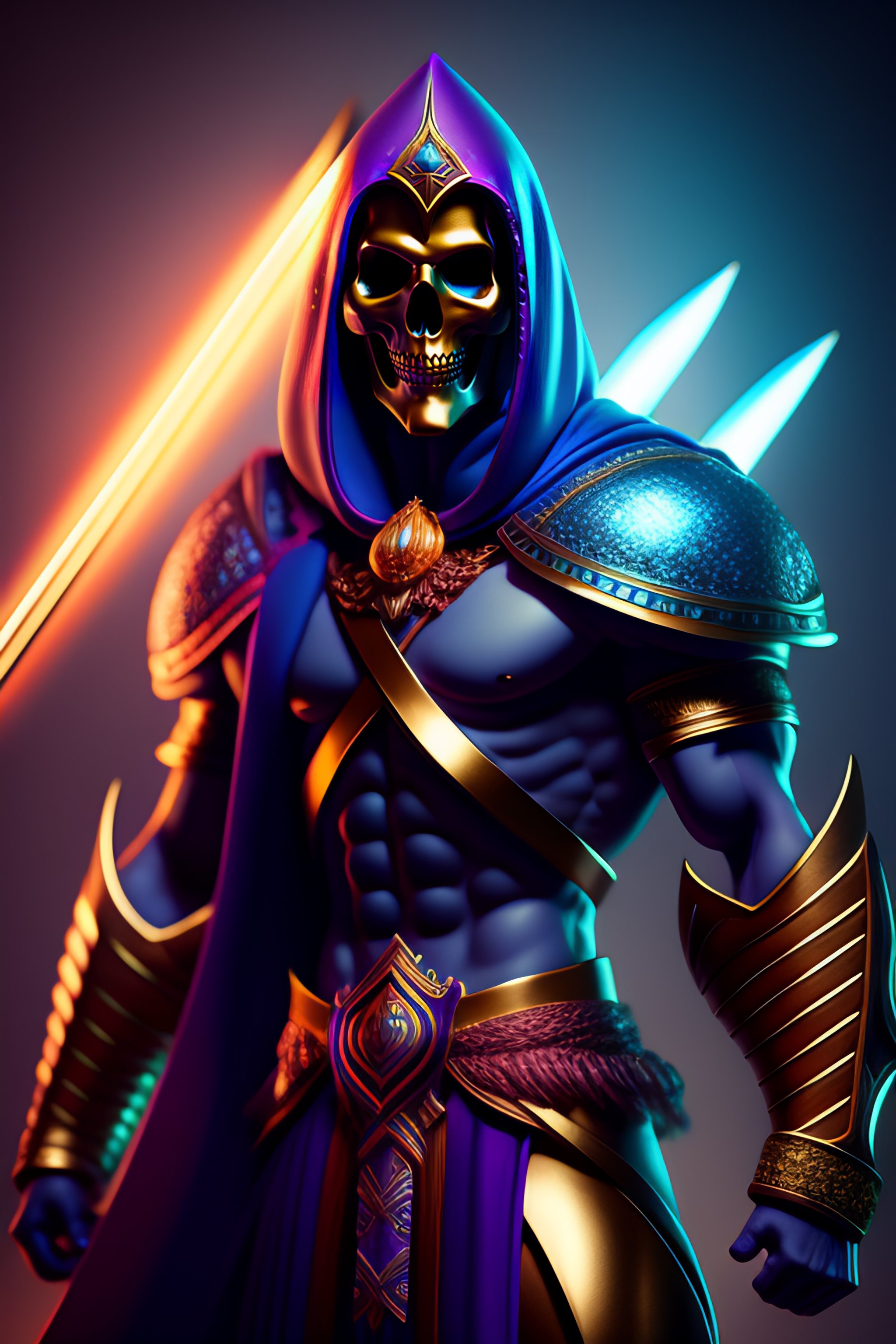 Lexica - Skeletor, Masters of the universe, bright background, daylight ...