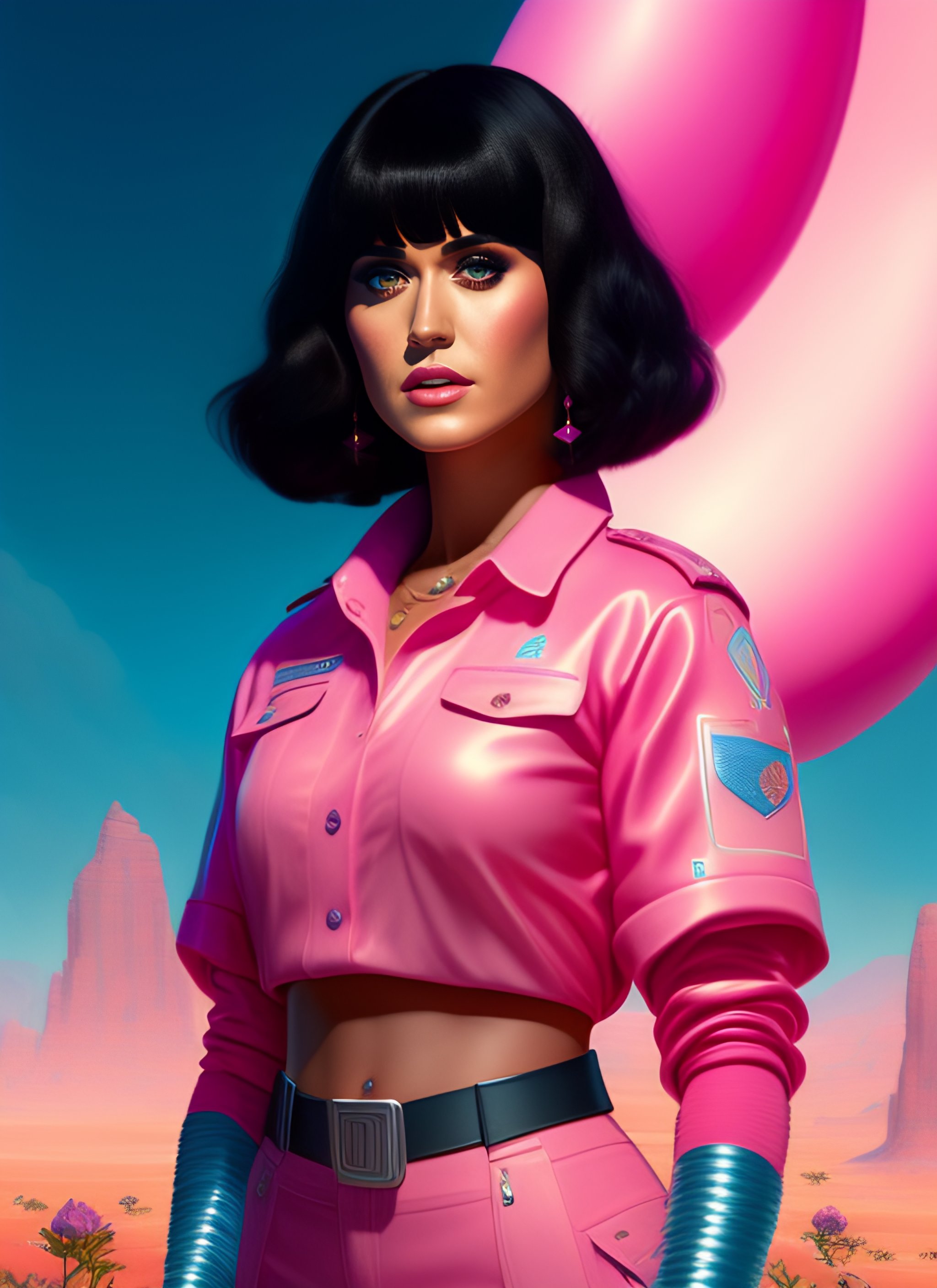 Lexica - Portrait of Katy Perry as Dora the Explorer, shirt pink ...