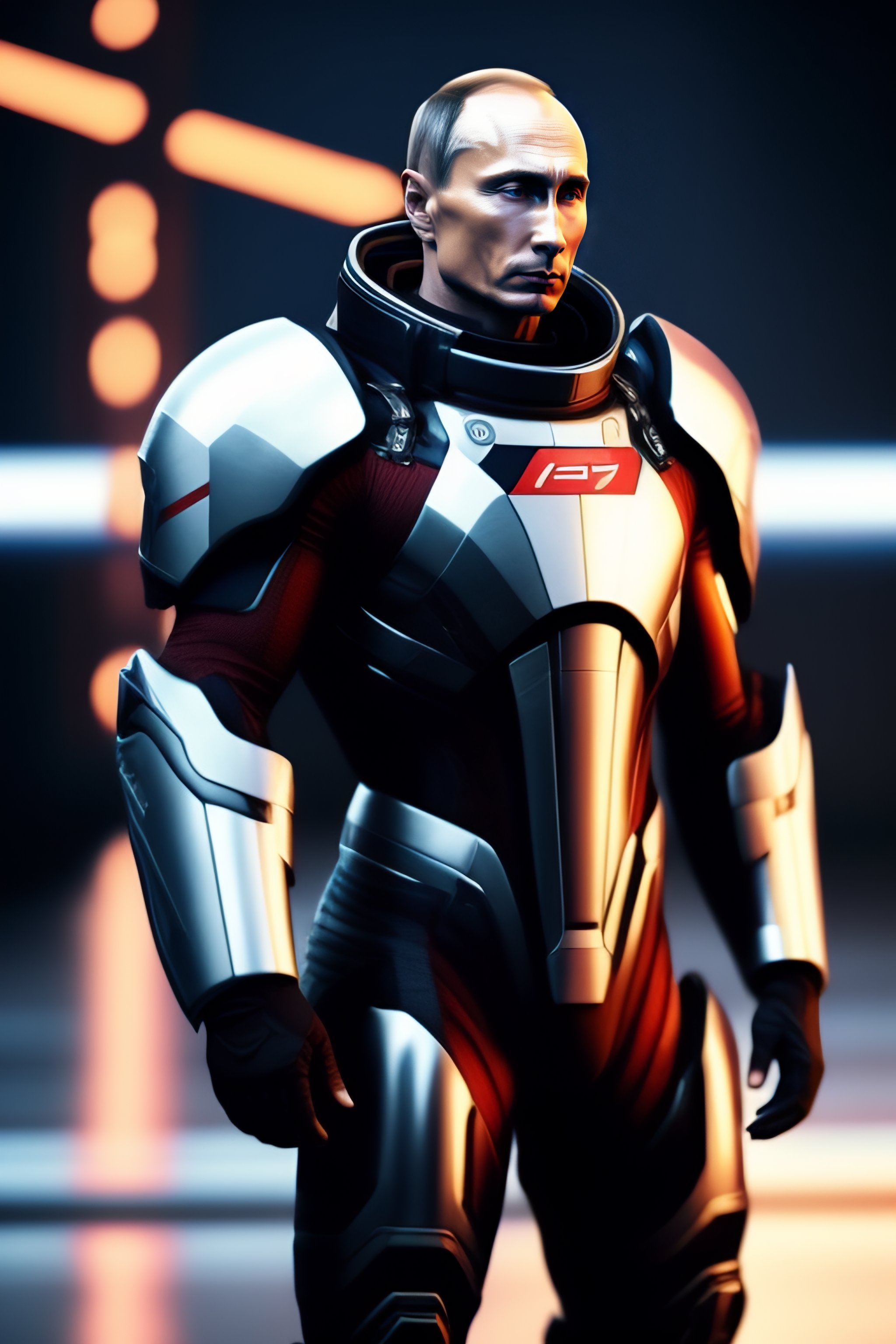 Lexica - Putin dressed with Mass Effect armor