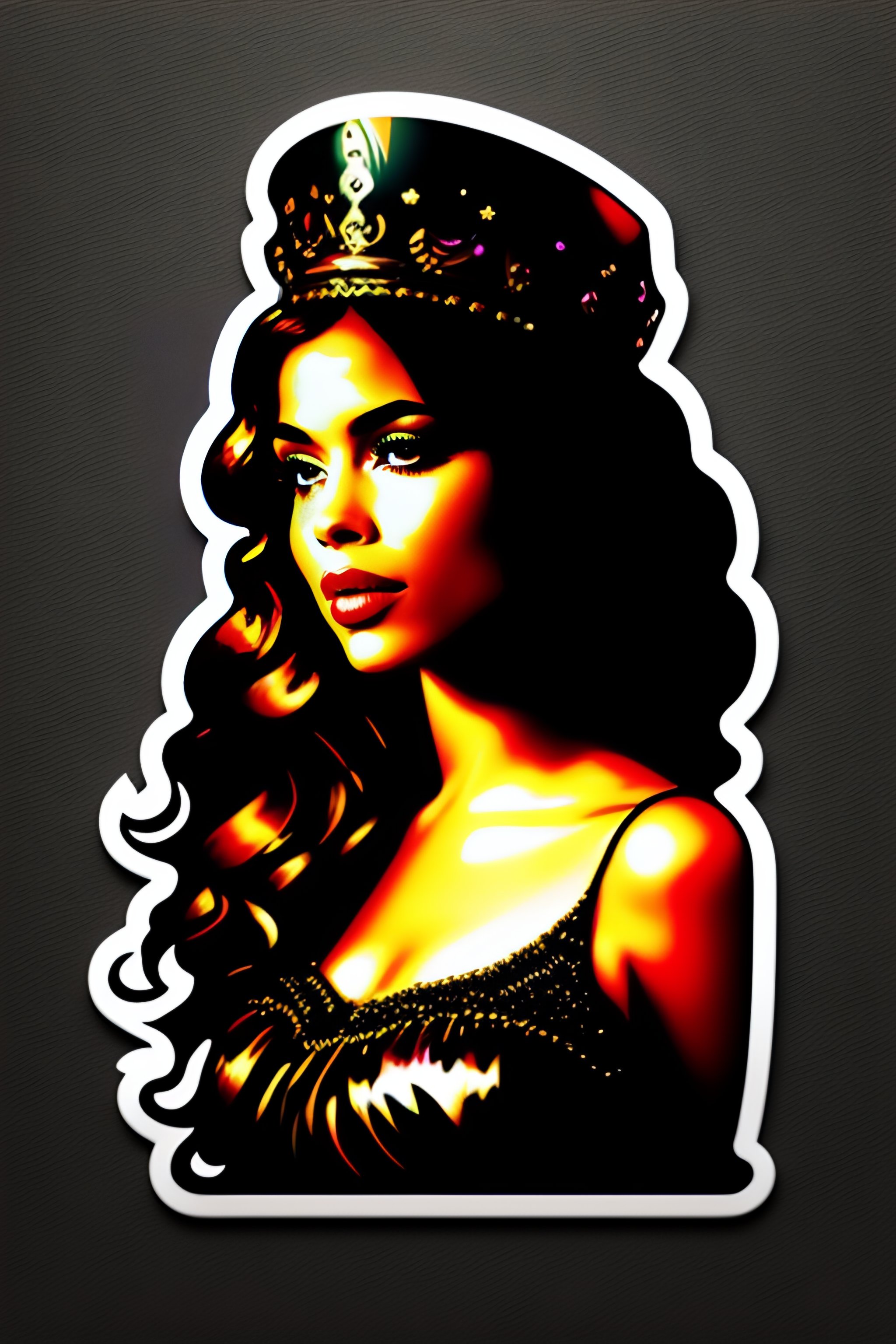 Lexica - Marijuana, princess, black, sticker