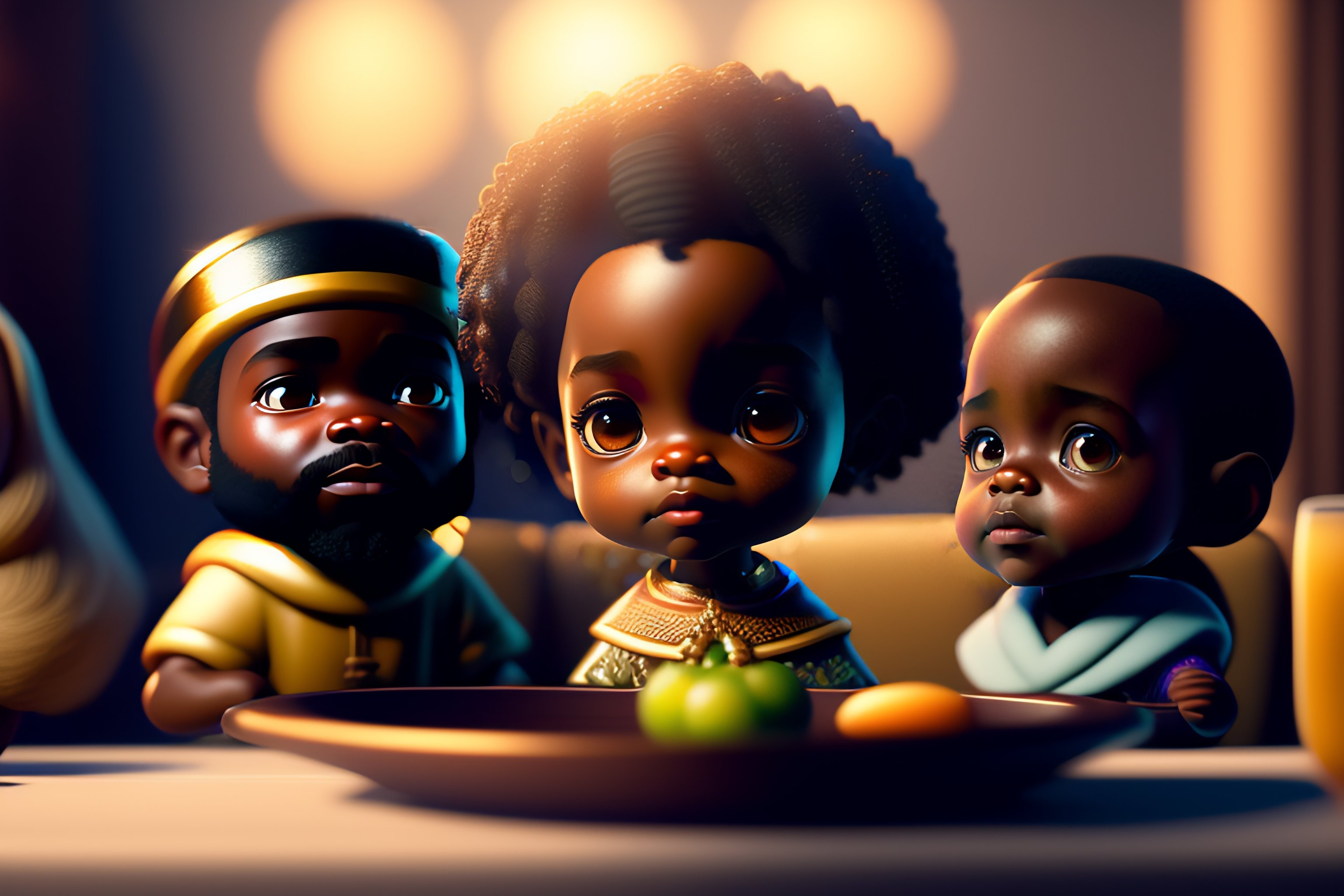 Lexica - Cute small humanoid black jesus and the last supper, BOONDOCKS ...