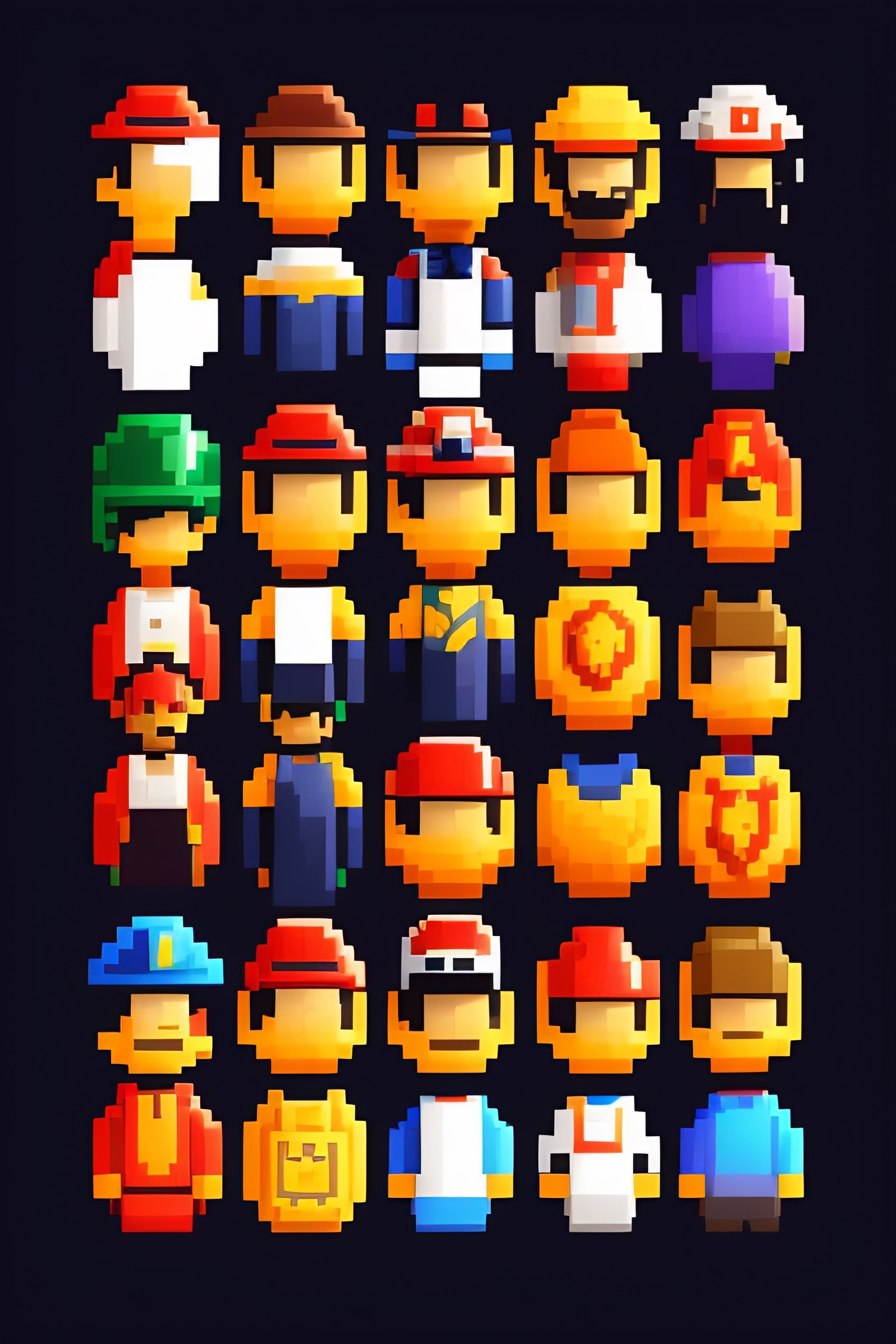 Lexica - Videogame character vector, pixel art