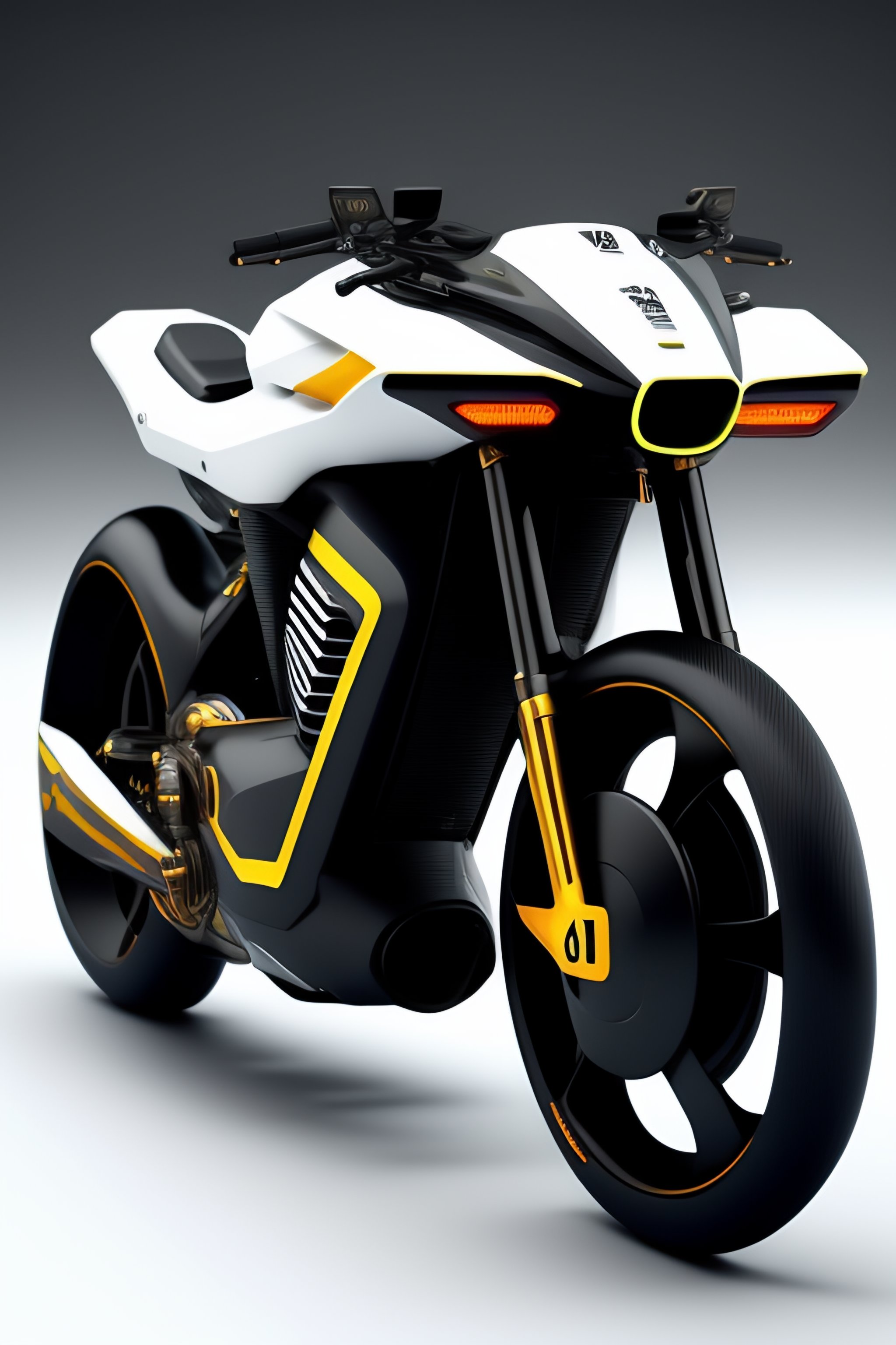 Lexica - White pearl and carbon fiber armoured motorbike in a style of ...