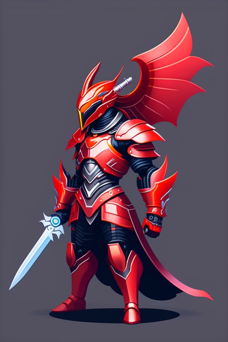 Lexica - Humanoid red dragon medieval armor wearing two 2d swords ...