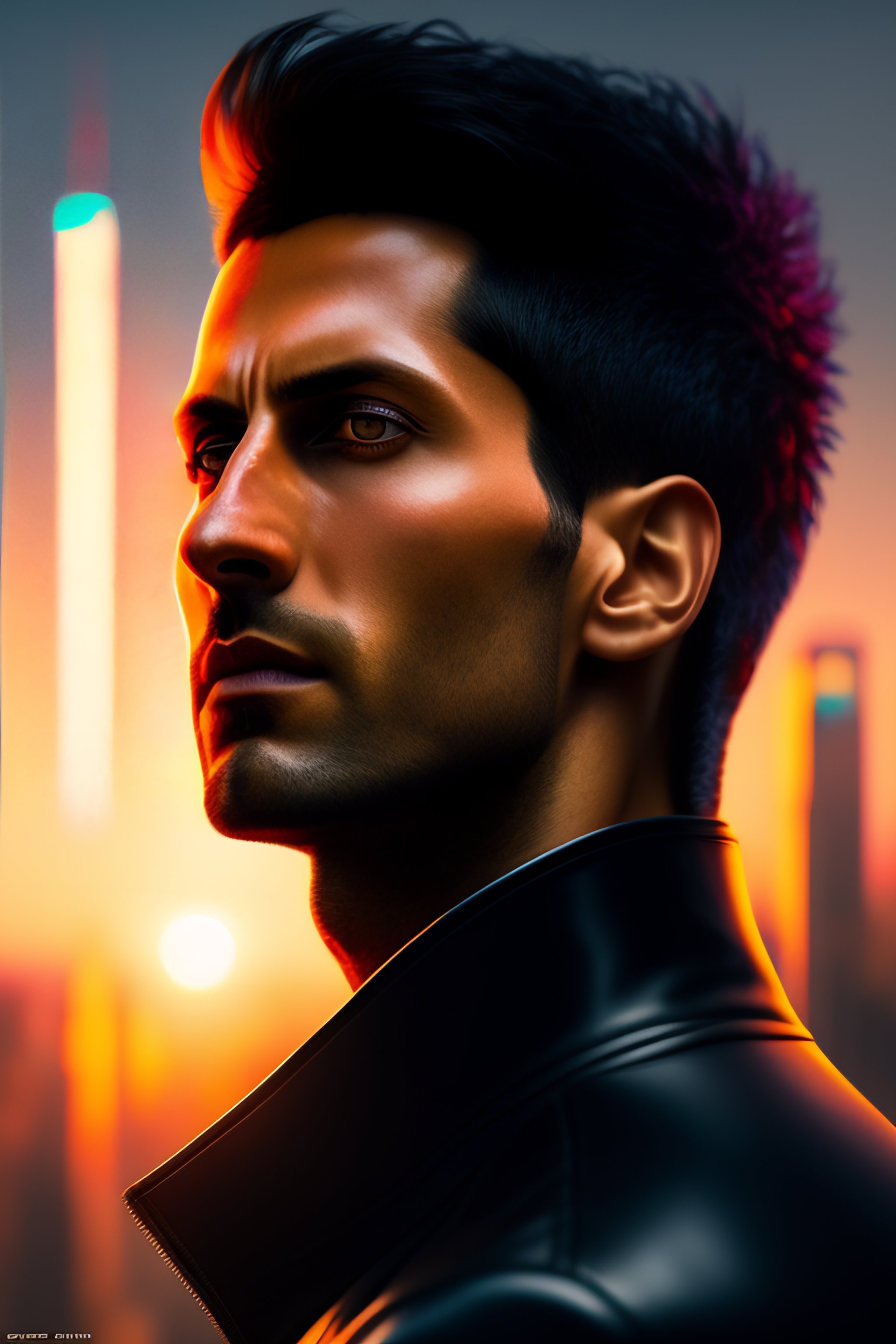 Lexica - Closeup portrait of a novak djokovic, mirror eye implants ...